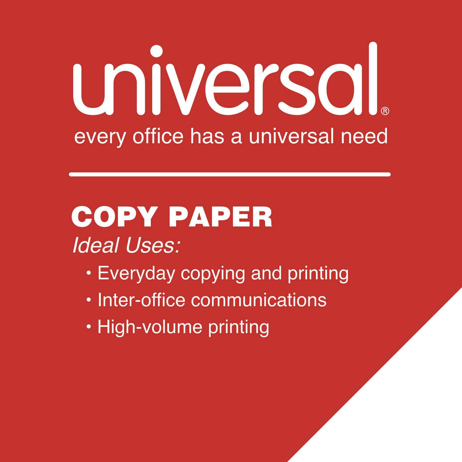 Universal Legal Size Copy Paper, 92 Bright, 20 lb, White, 8-1/2" x 14 ...