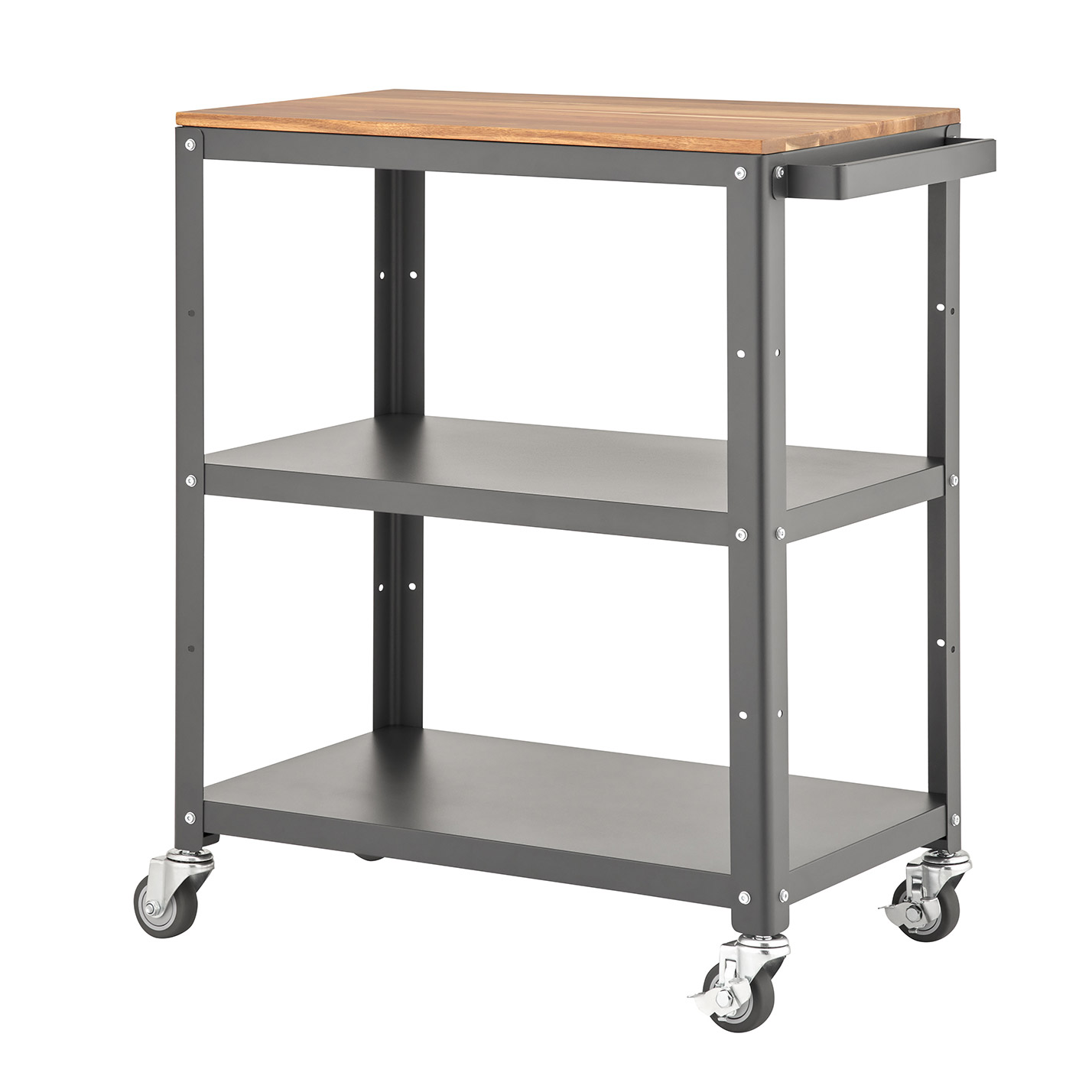 TRINITY 3-tier Metal Kitchen Cart with Acacia Top | Costco