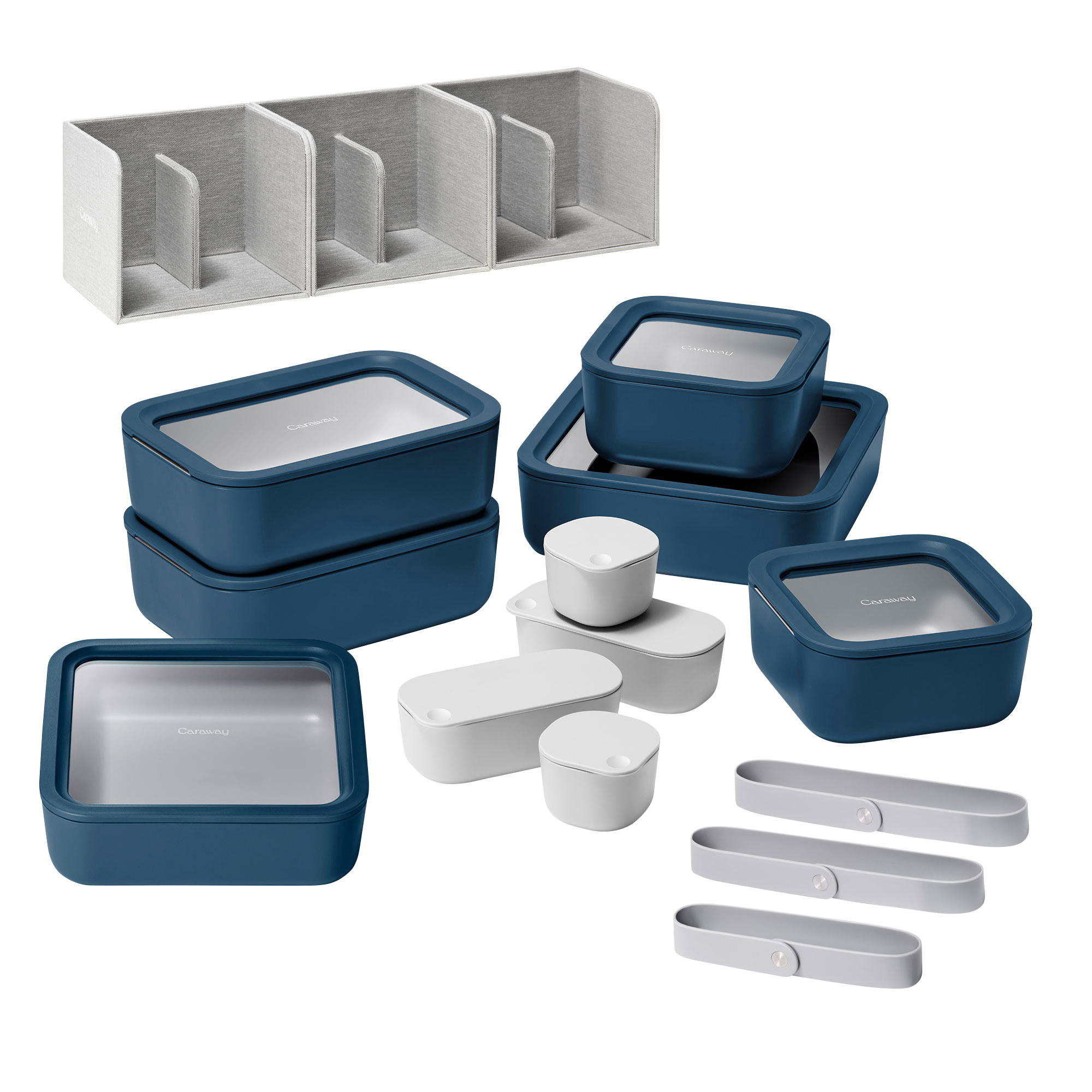 Caraway 16-piece Non-Toxic Ceramic Coated Glass Food Storage Containers ...