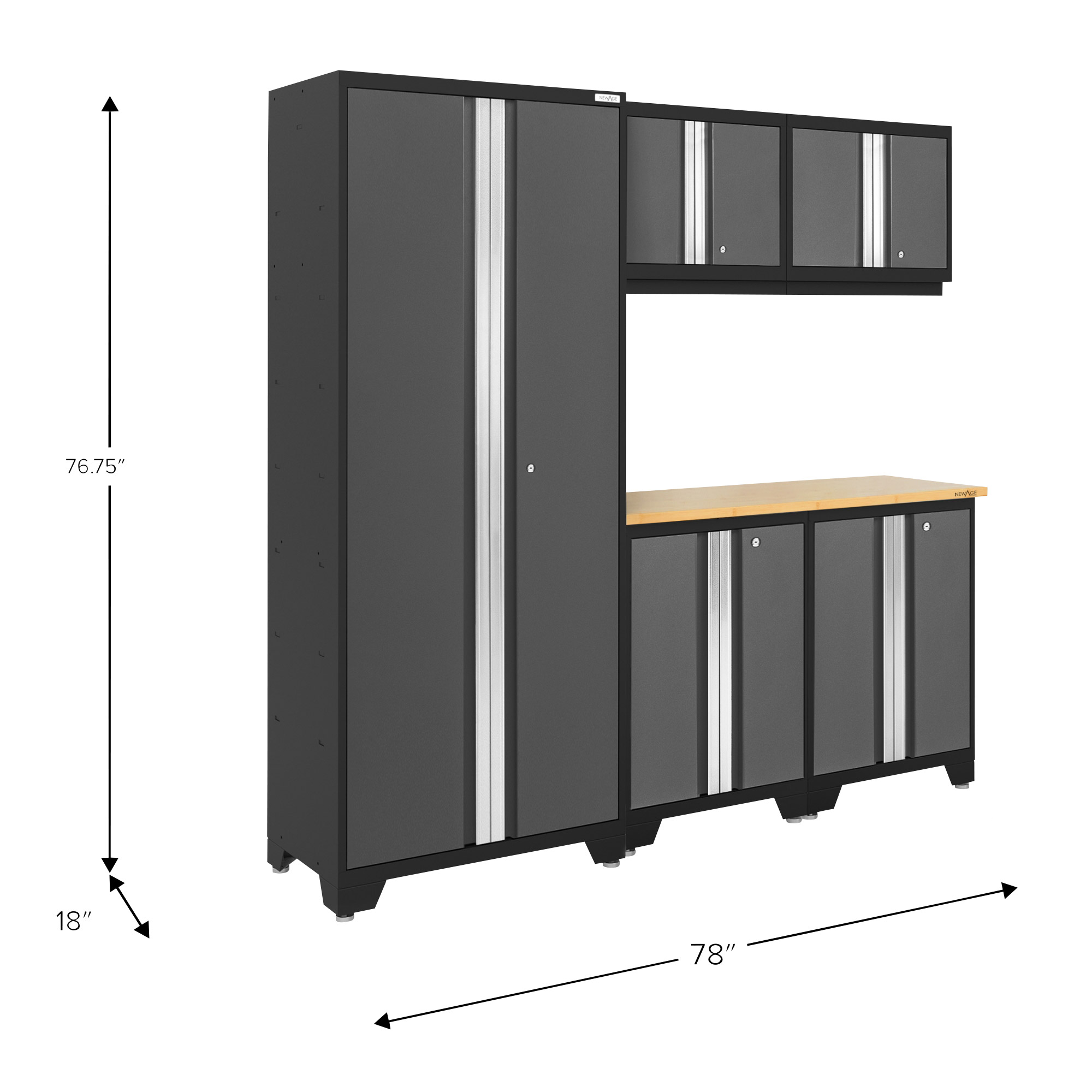 NewAge Products Bold Series 6-piece Cabinet Set with 30 in. Locker ...