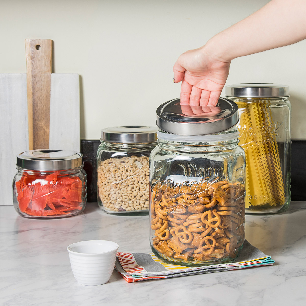 Mason Craft & More 4-piece Glass Canister Set | Costco