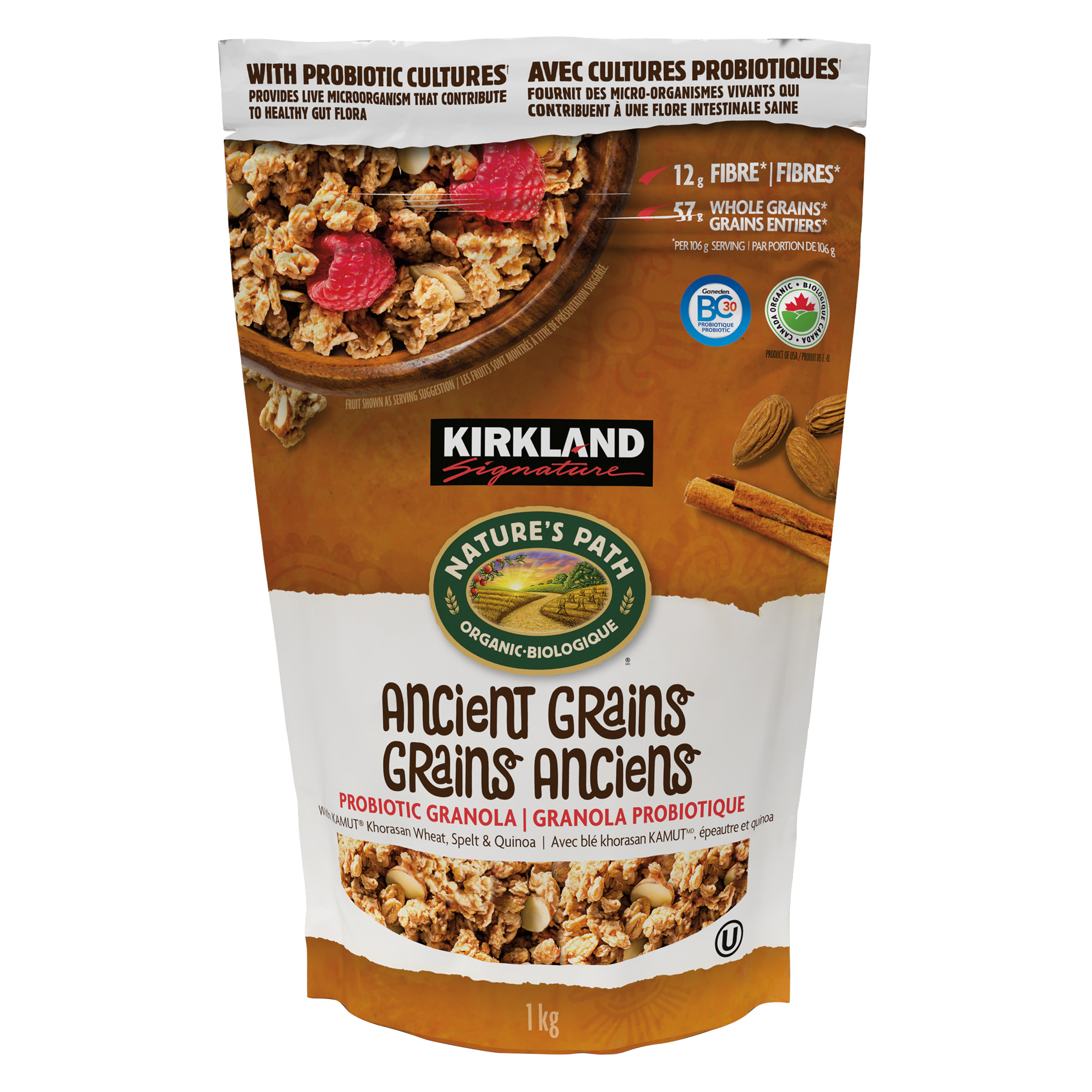 Kirkland Signature Organic Ancient Grains with Probiotic Granola, 1 kg ...