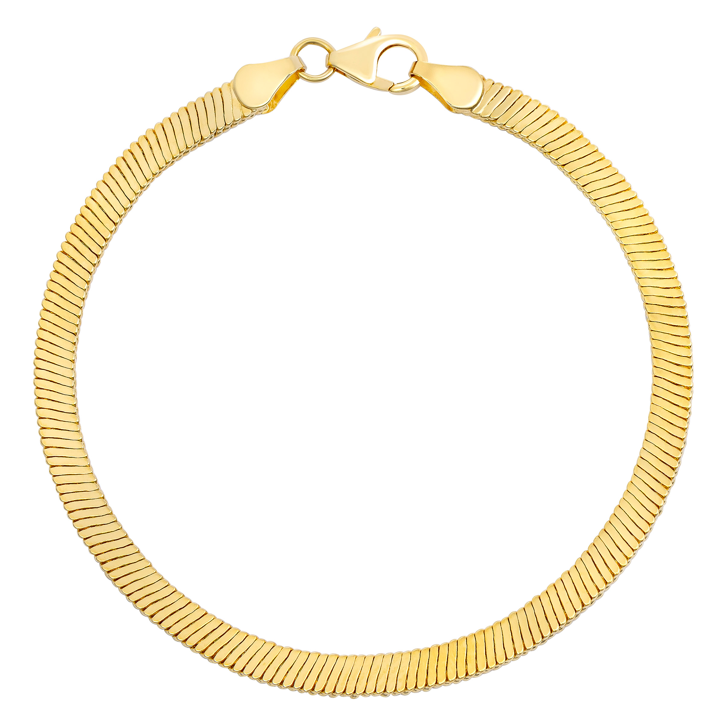 Diamond Cut Snake Chain Bracelet in Yellow Gold | Costco
