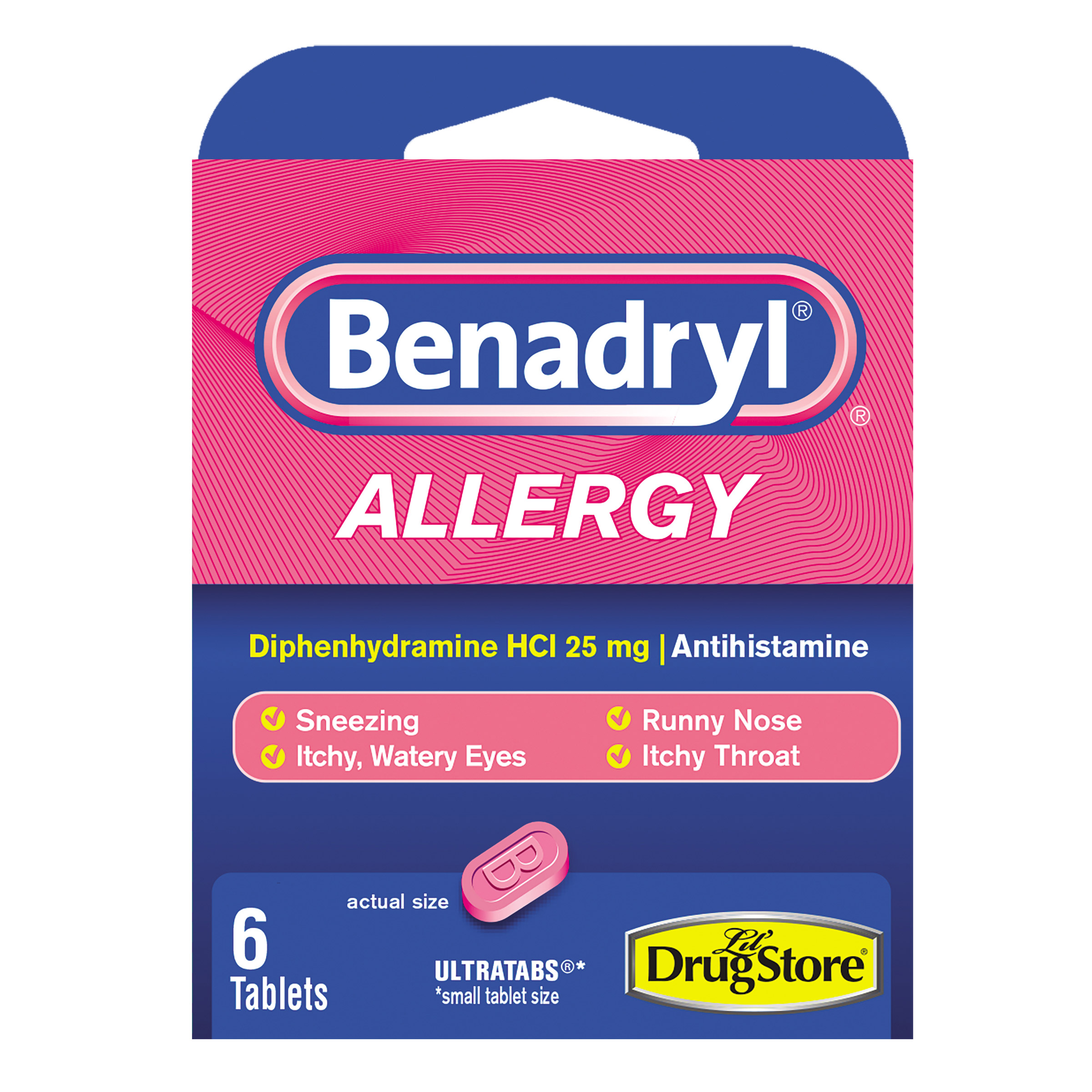 Benadryl Allergy Tablets, 3 Servings per Box, 6 Boxes | Costco