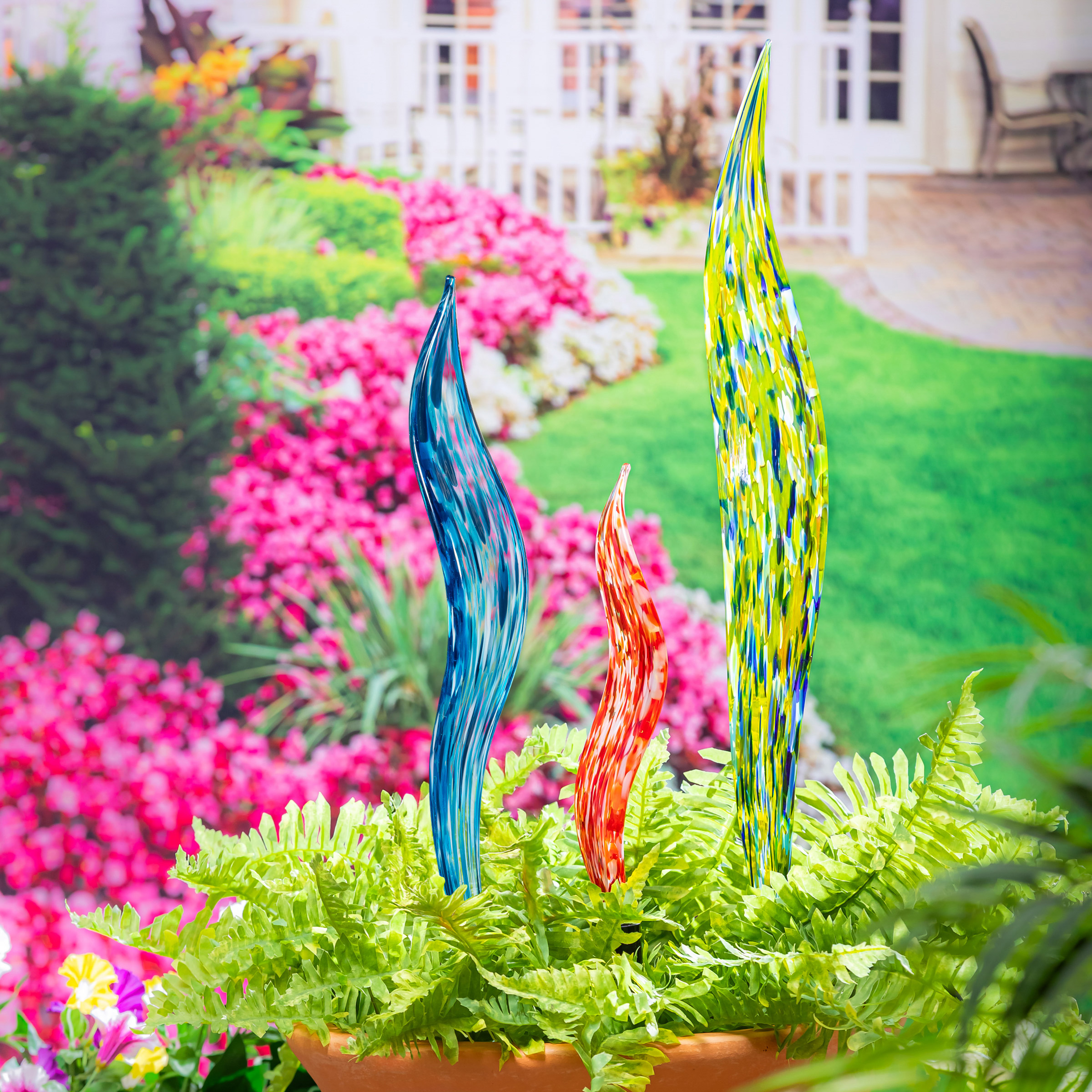 Glass Garden Stakes, Set of 3 | Costco