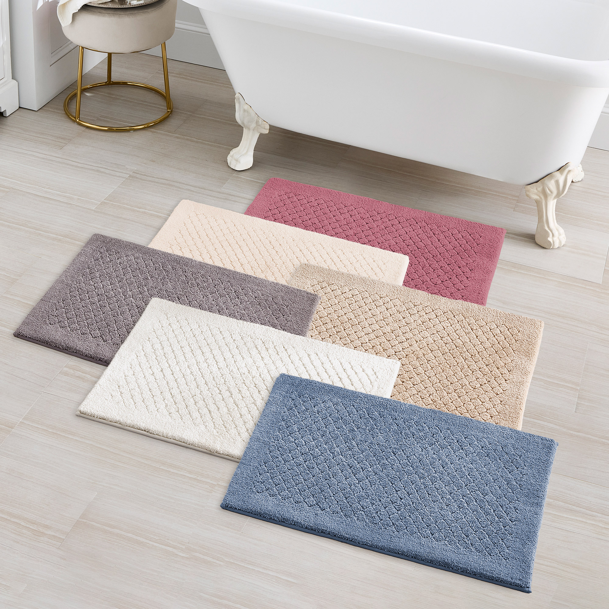 Charisma Drylon Diamond Bath Rugs, 2-pack, Dark Pink | Costco