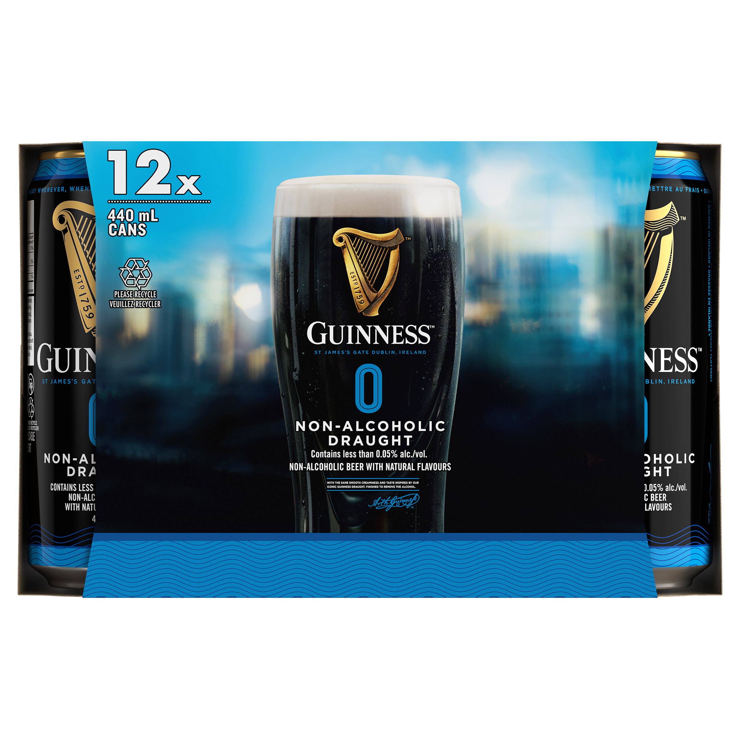 Guinness Zero Non-Alcoholic 440 mL 12-pack | Costco