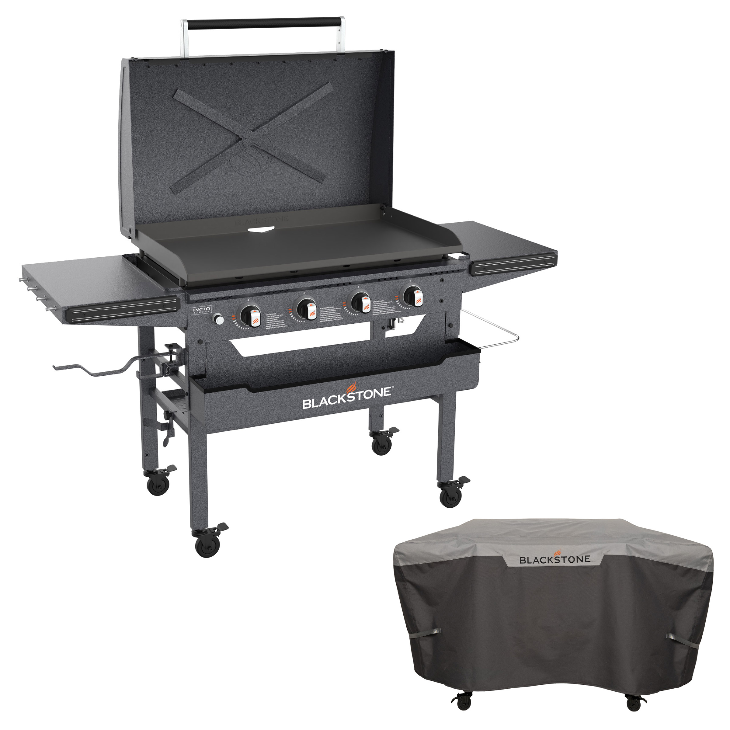 Blackstone 36” Omnivore Pre- Seasoned Griddle with Hood and Soft Cover ...