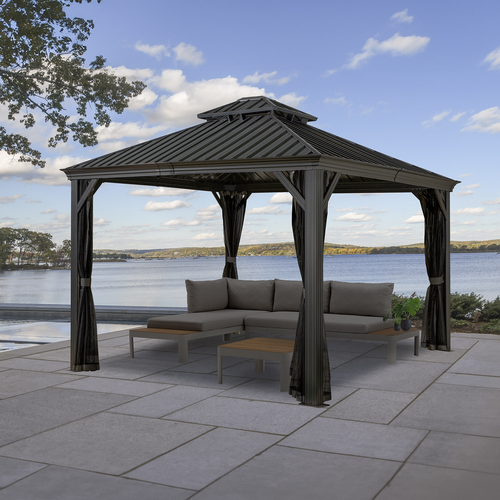 Sojag Messina Galvanized Steel Roof Gazebo - 12 ft. x 12 ft. | Costco