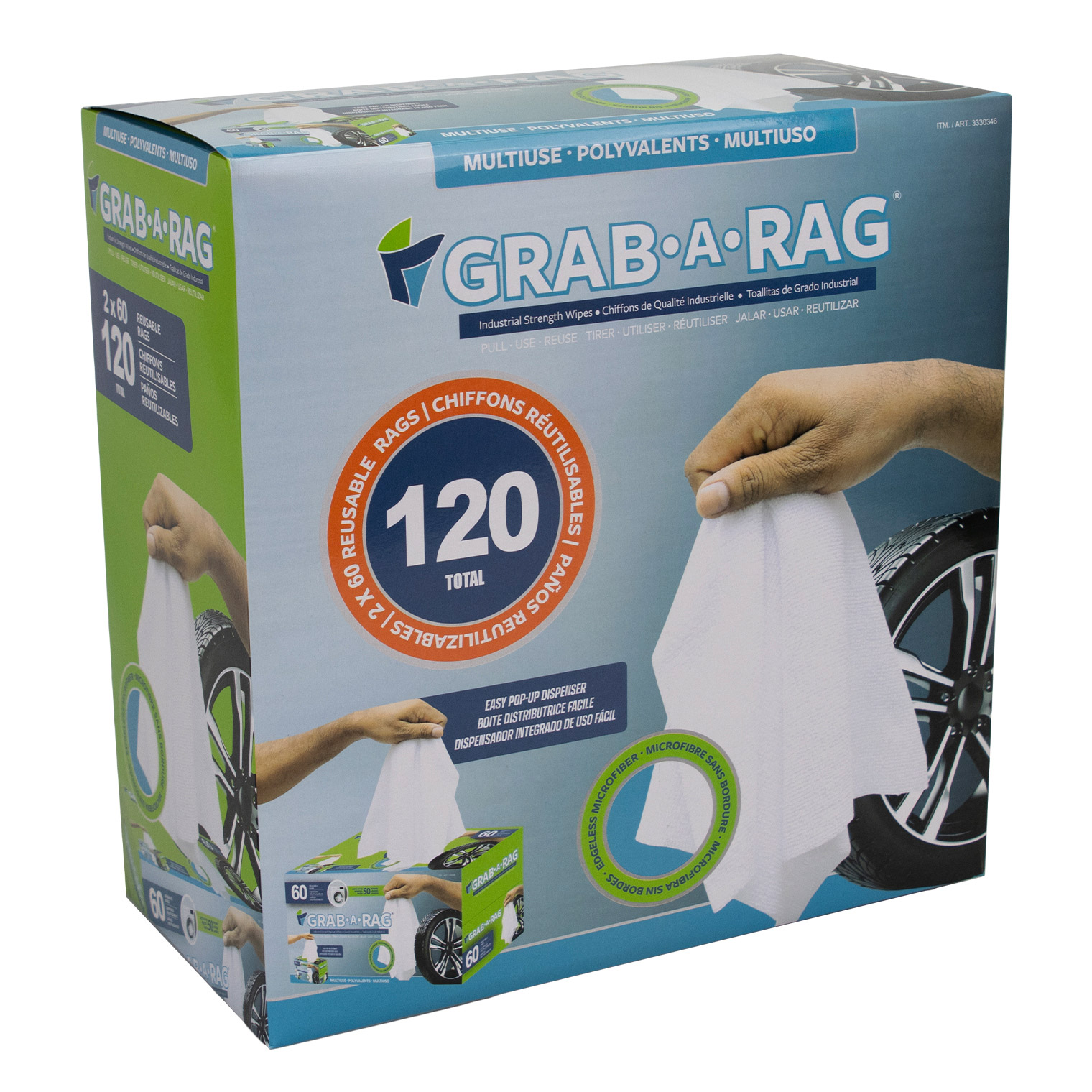 Grab-A-Rag Washable Microfibre Rags, 120-count | Costco