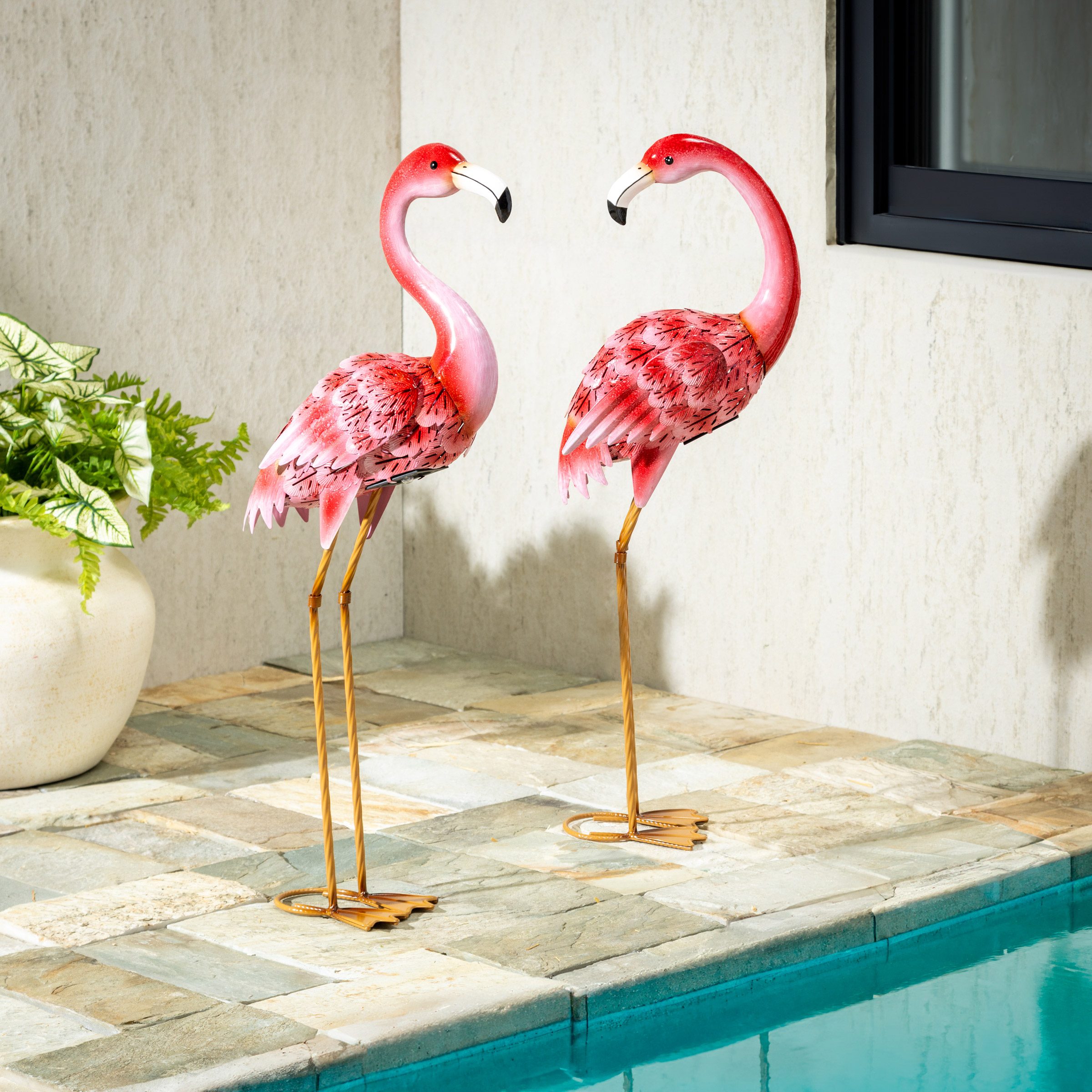 Solar LED Flamingo Pair, Set of 2 | Costco