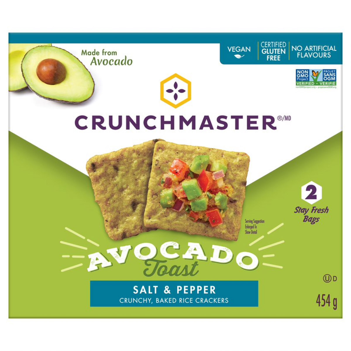 Crunchmaster Avocado Toast Crackers with Salt & Pepper, 454 g | Costco