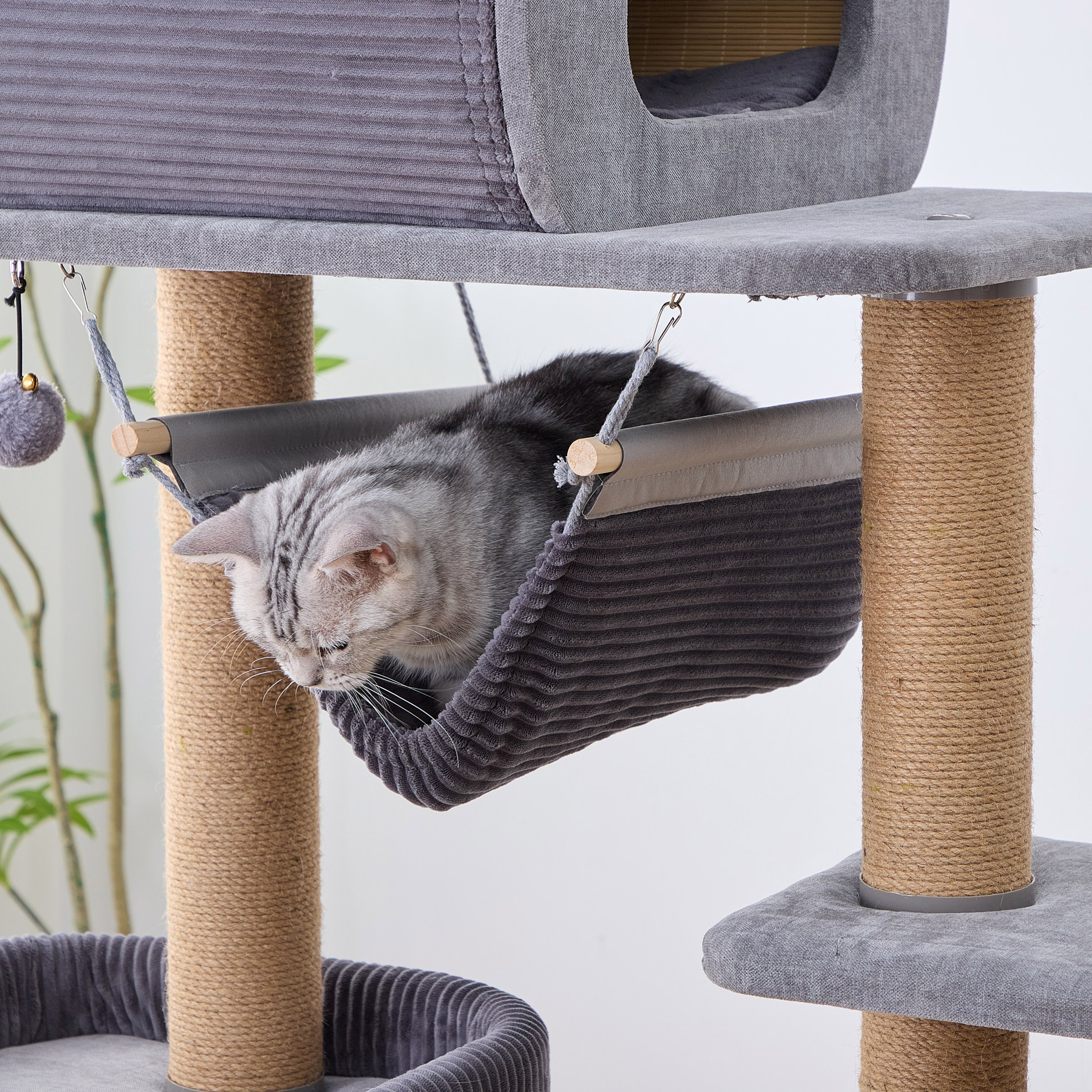 Catry Cascade Cat Tree, With 5 Levels and Condo, Gray | Costco