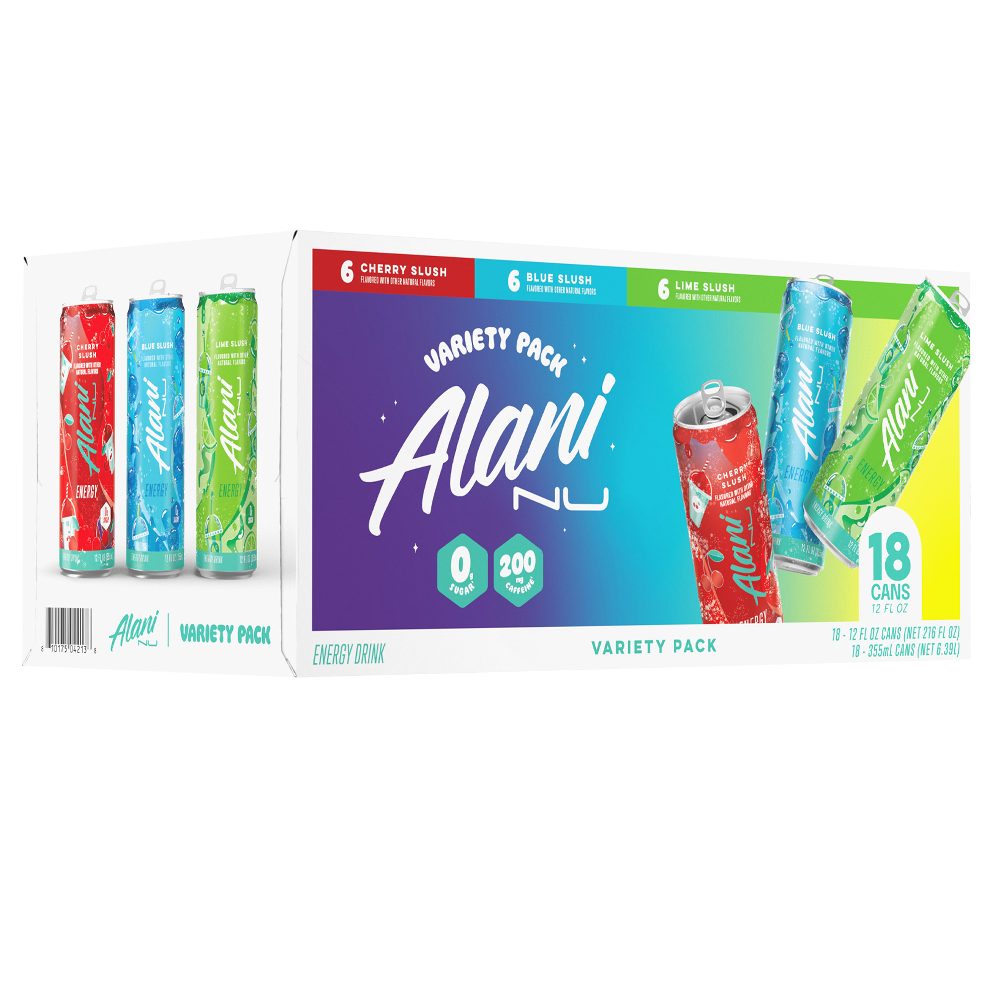 Alani Nu Energy Drink, Lime Slush Variety Pack, 12 fl oz, 18-count | Costco