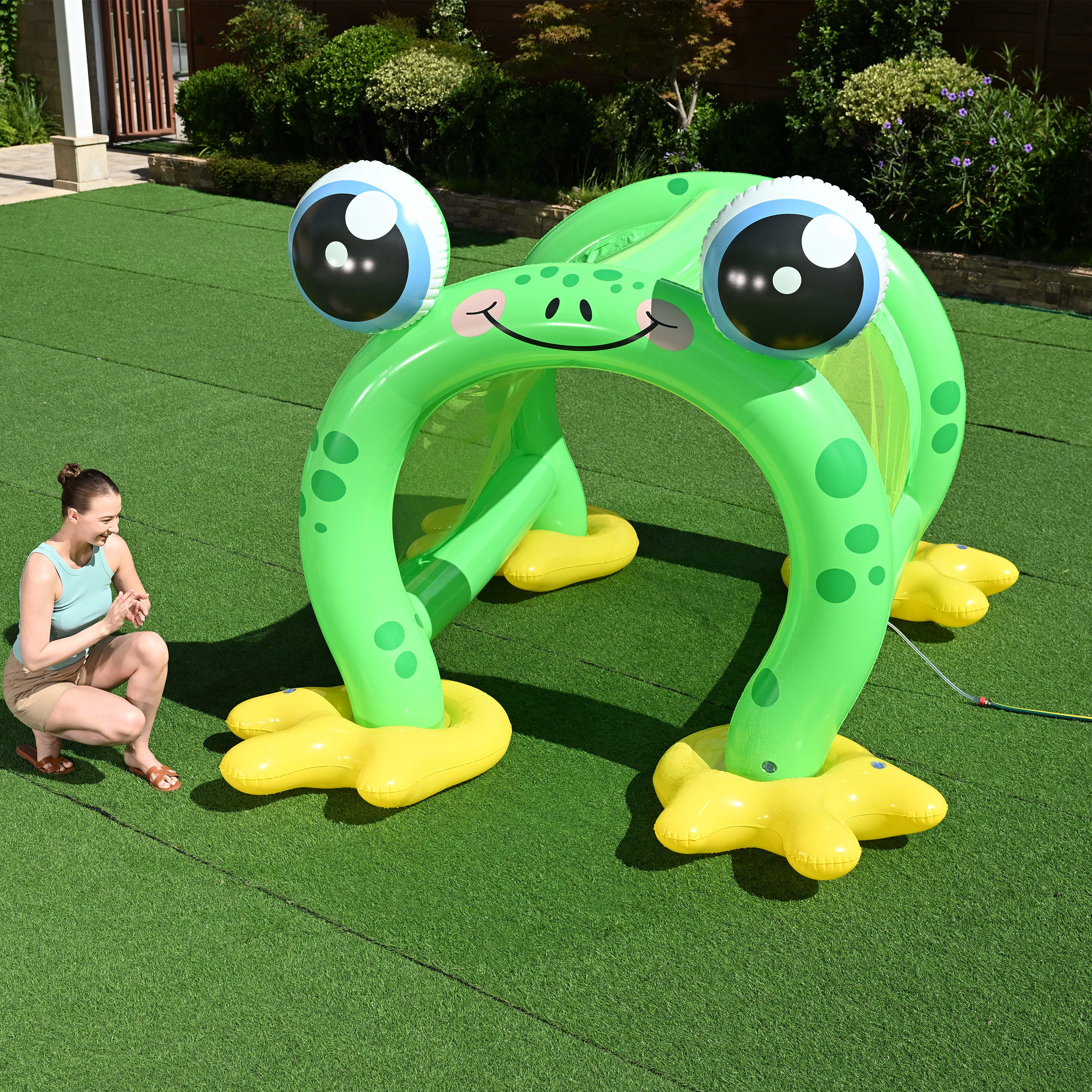 H2OGO! Froggy Fun Inflatable Sprinkler Tunnel | Costco