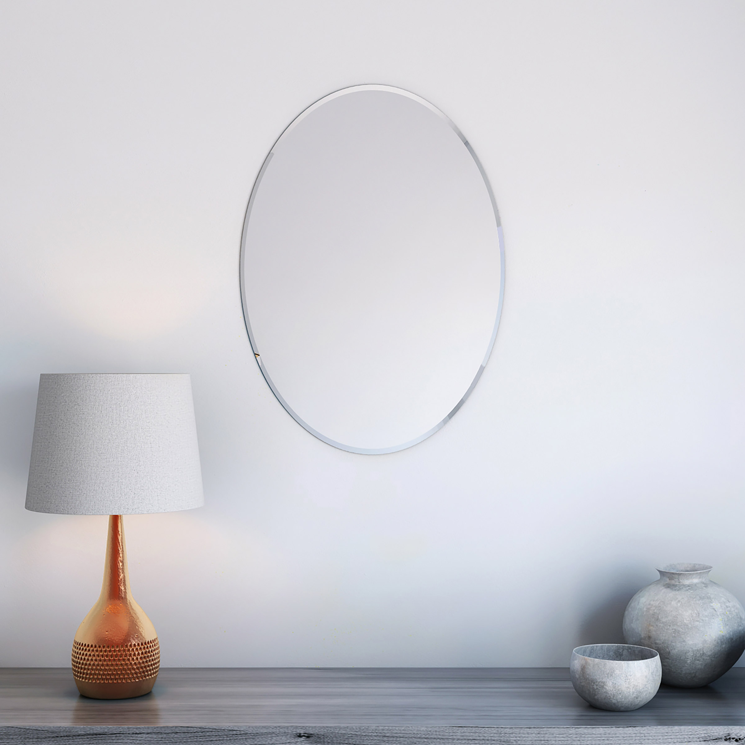 Appollo Lauren Modern 51 cm x 71 cm (20 in. x 28 in.) Oval Frameless ...