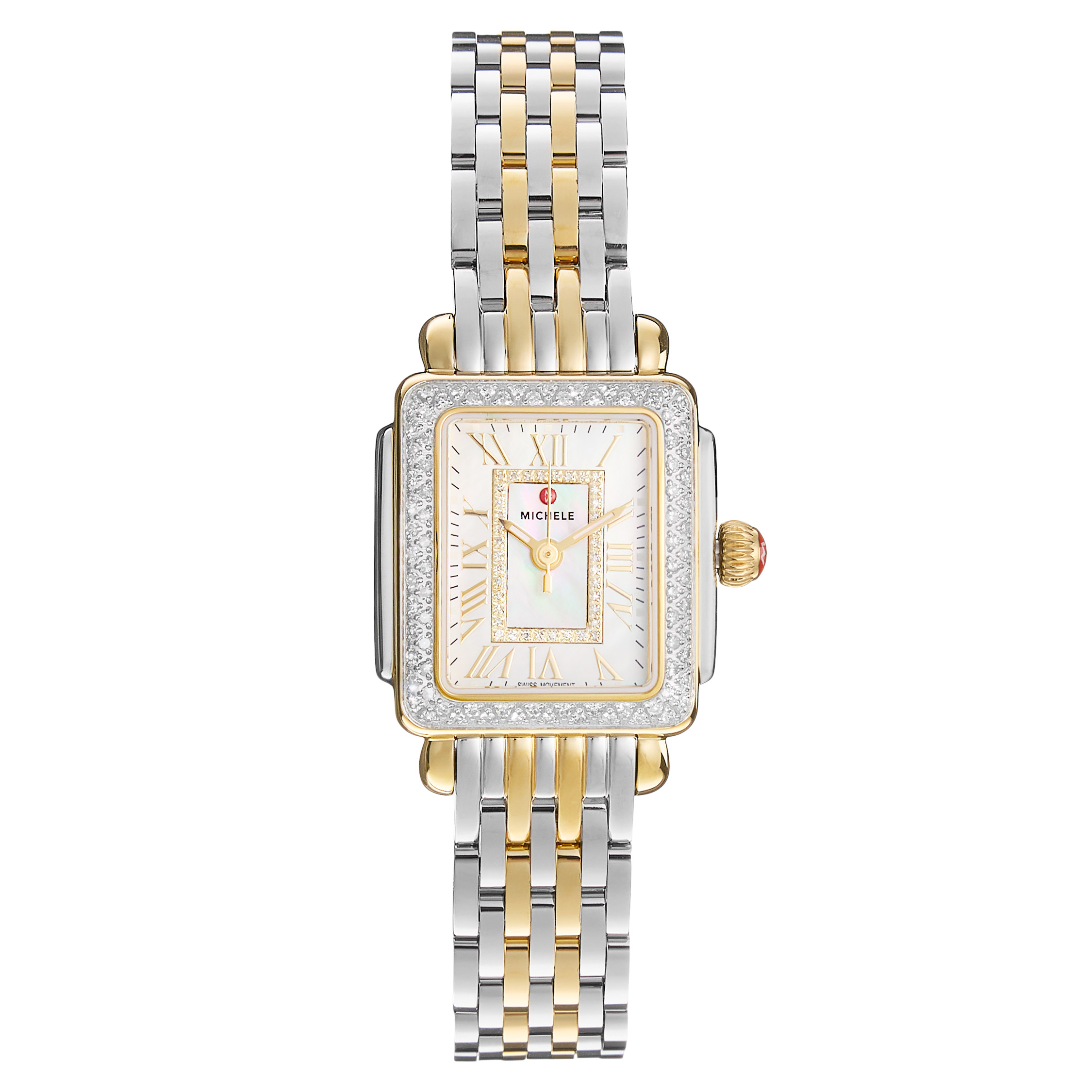 Michele Deco Madison Mini 18K Two-Tone White Dial Quartz Watch, 24mm ...