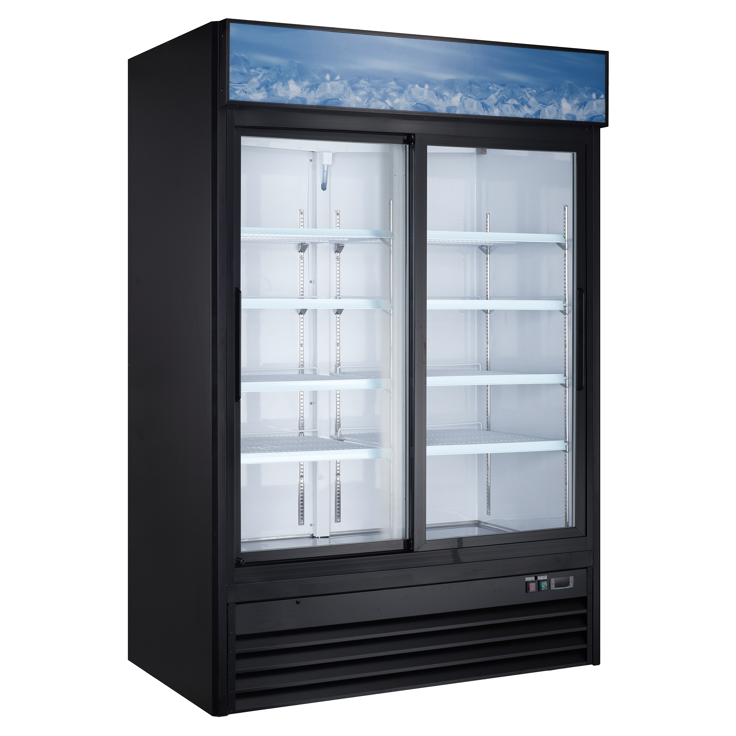 Eurodib 53 in. 44 cu ft. Black Merchandiser with 2 Sliding Doors | Costco