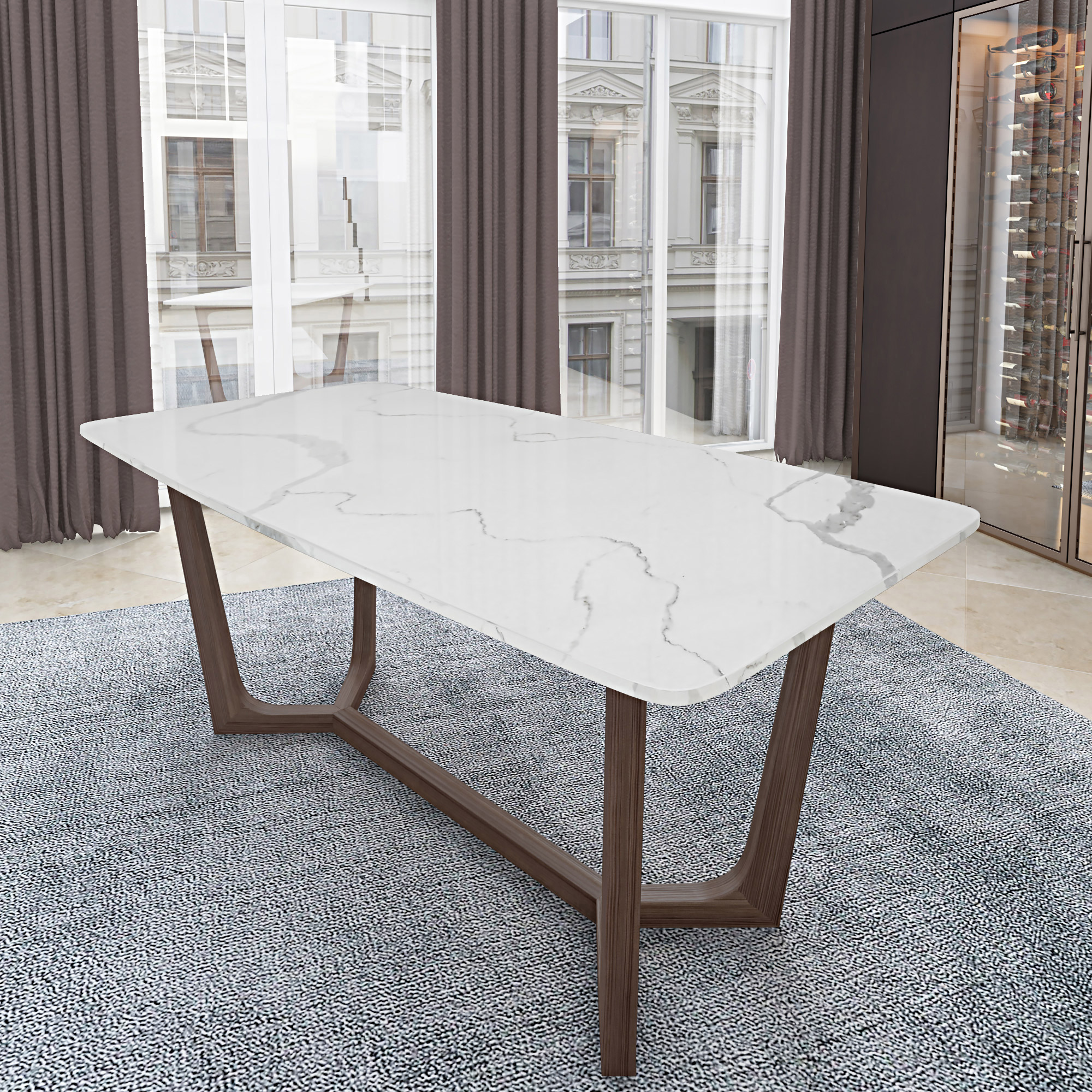 Adelaide Quartz Dining Table, White | Costco