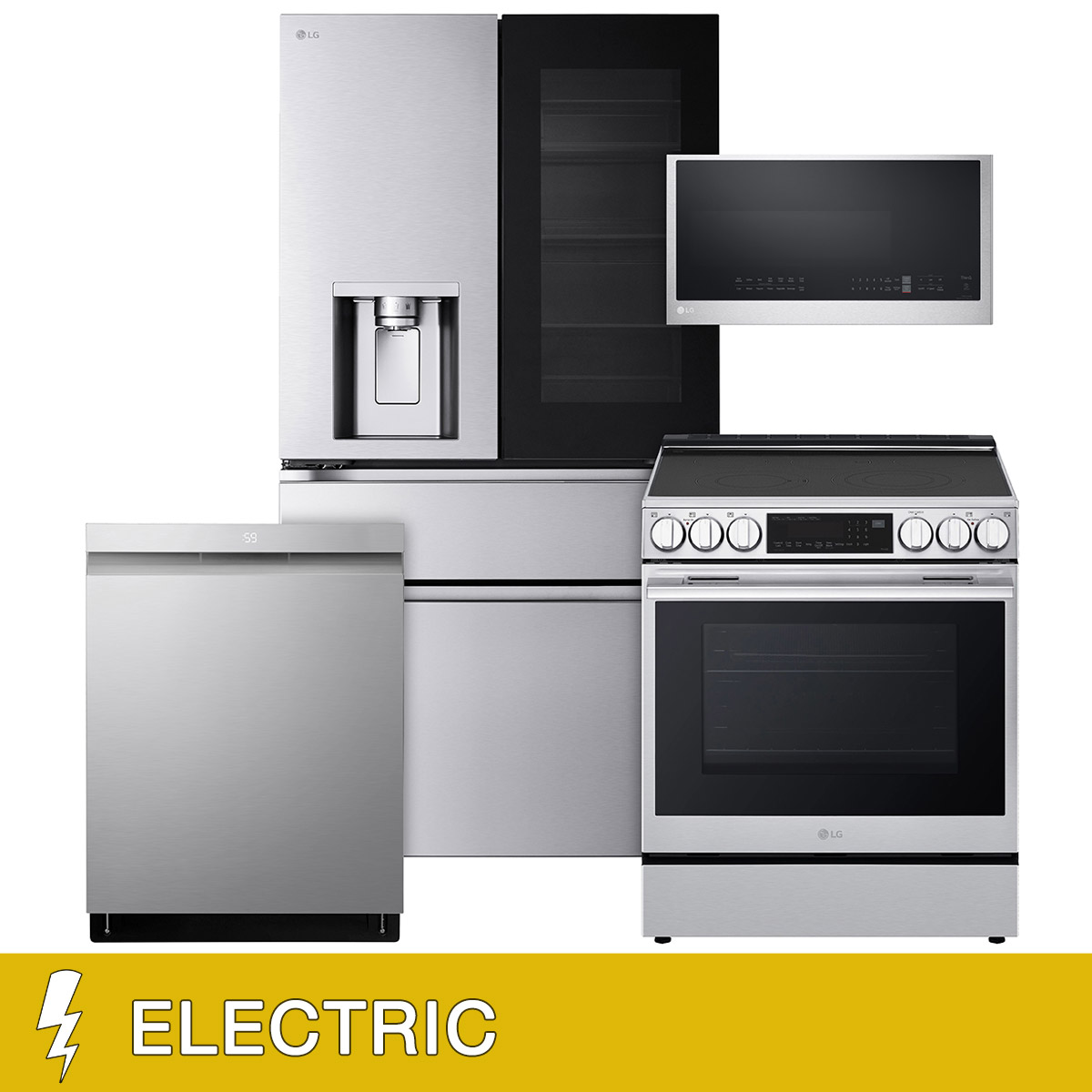 LG 4-piece Electric Kitchen Package with 29 cu. ft. Standard Depth MAX ...