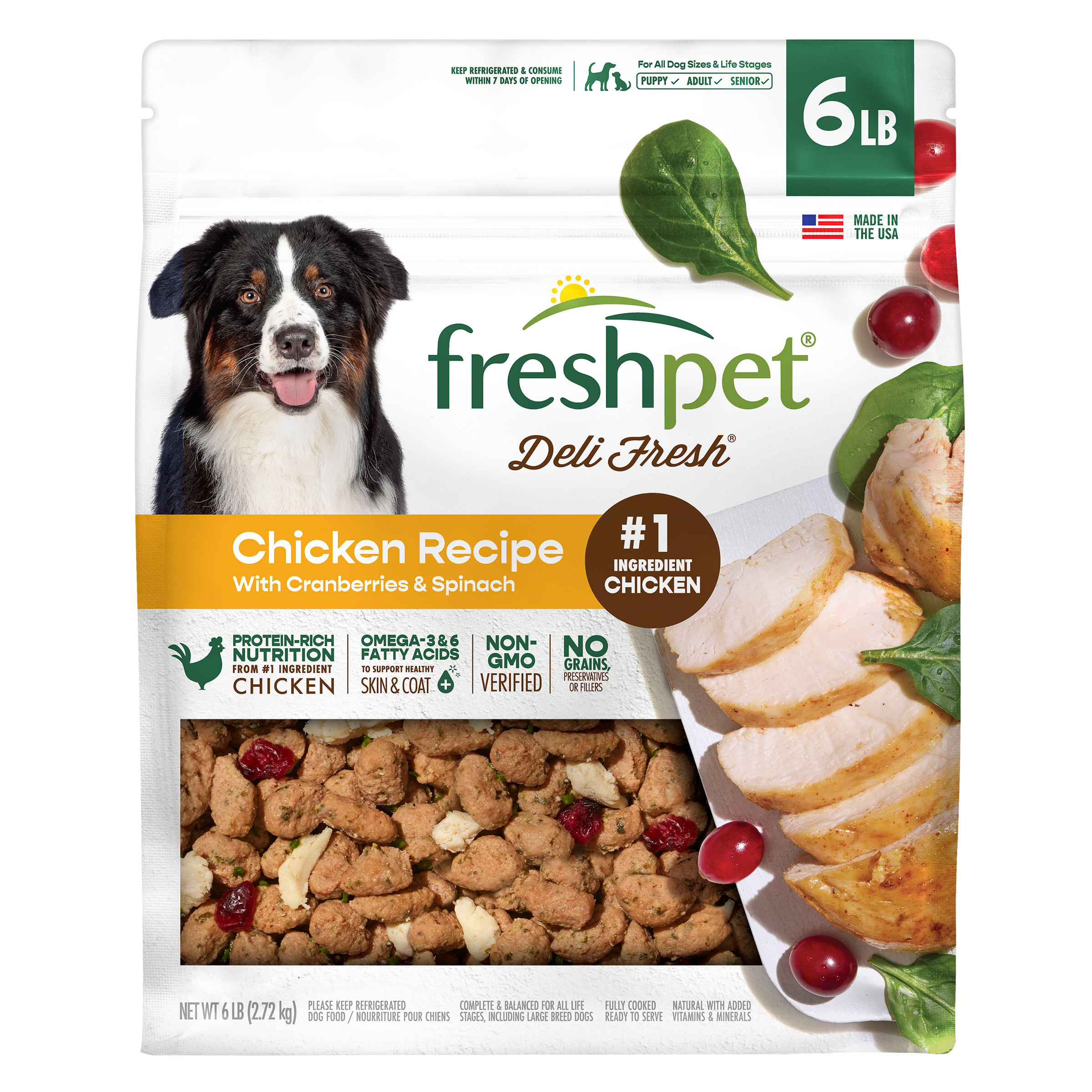 Freshpet Deli Fresh Dog Food, Chicken Recipe, 6 lbs | Costco