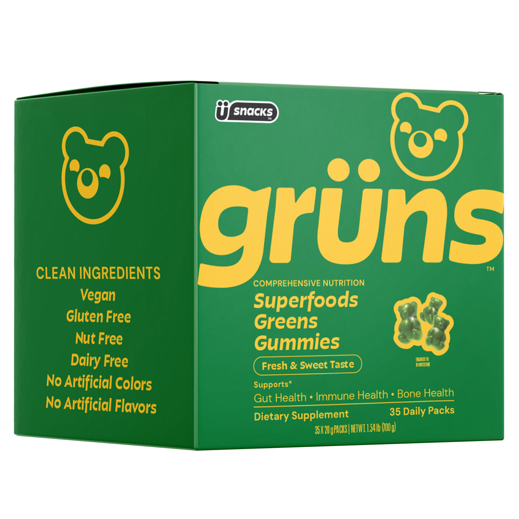 Grüns Adult Greens Gummies, 35 Daily Packs | Costco