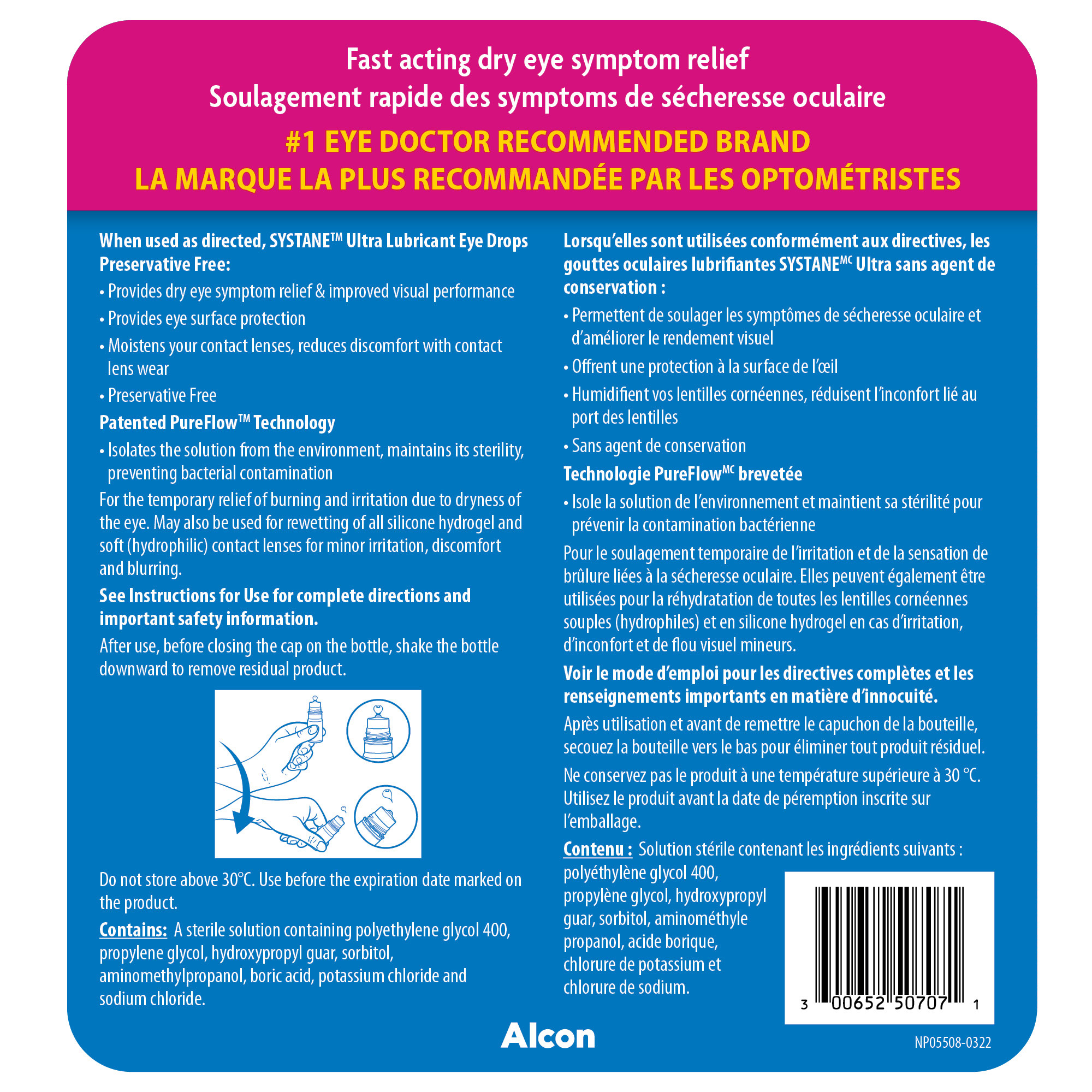 Systane Ultra Lubricant Eye Drops, Preservative Free, 3 x 10 mL Bottles ...
