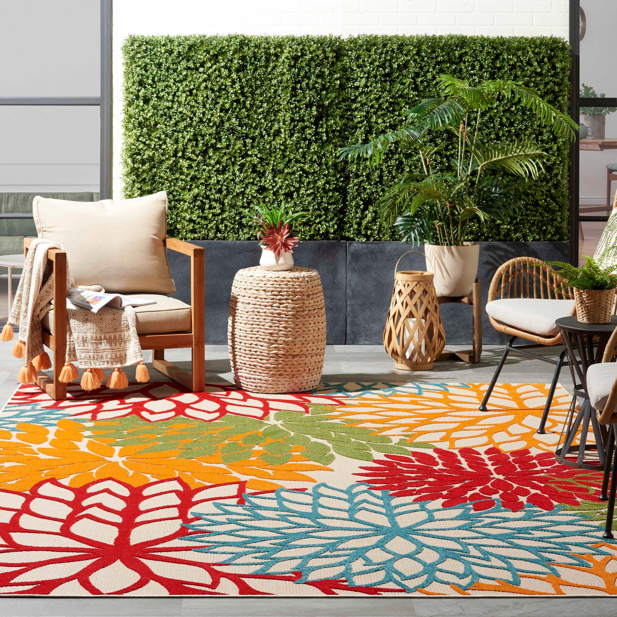 Veranda Indoor-Outdoor Area Rug or Runner, Flora | Costco
