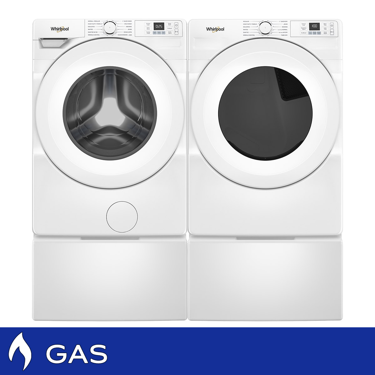 Whirlpool 4.5 cu. ft. Front Load Washer, 7.4 cu. ft. Front Load GAS ...