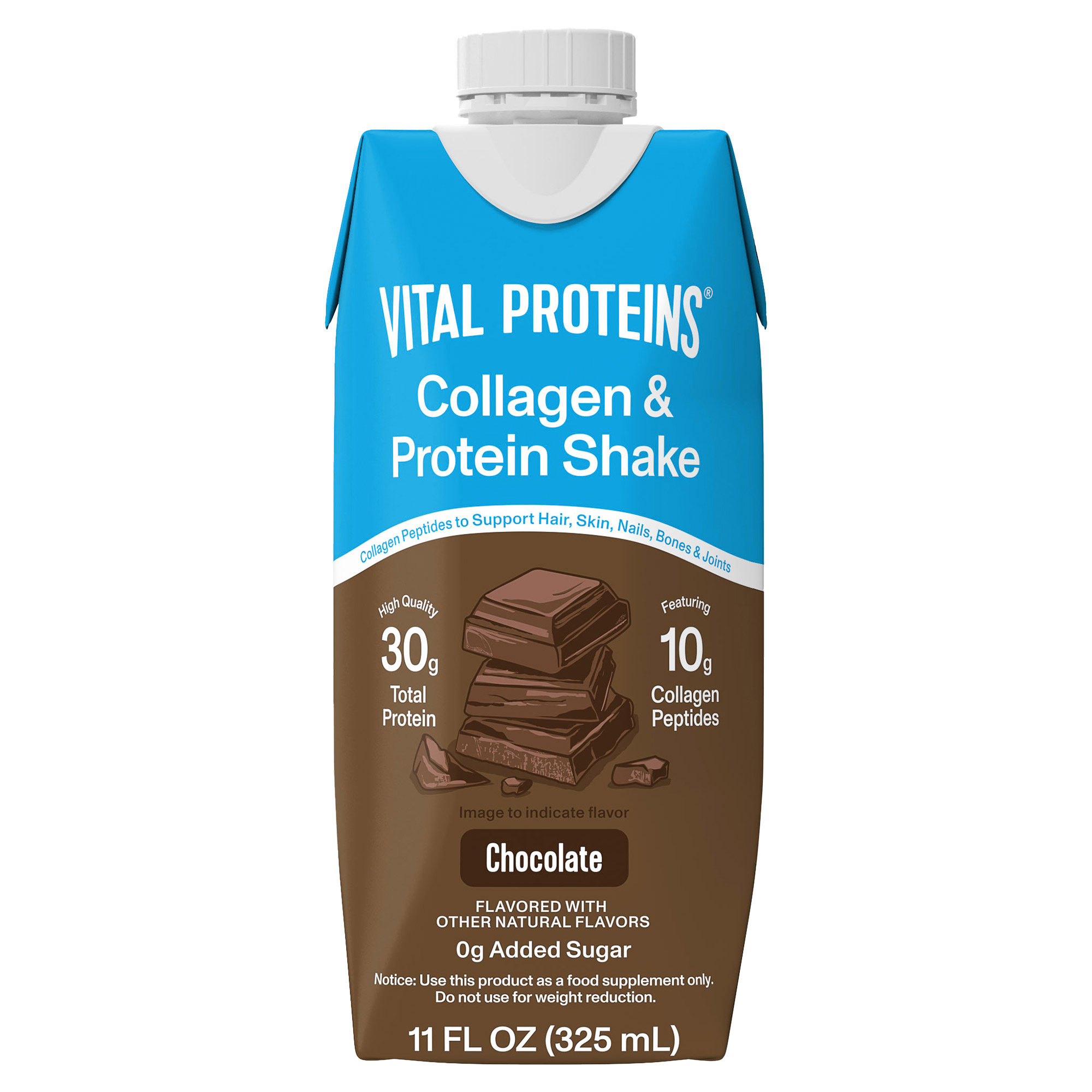 Vital Proteins 10g Collagen and 30g Total Protein Shake, Chocolate, 11 ...