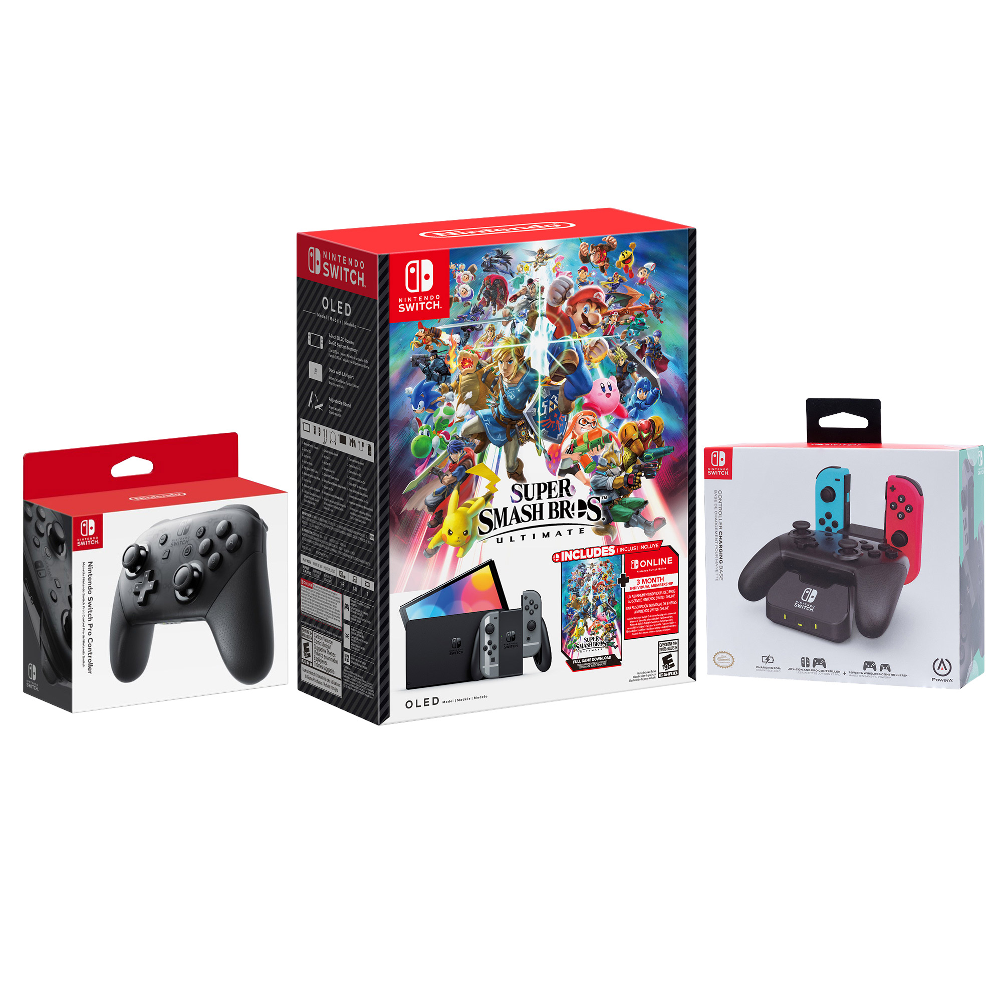 Nintendo Switch (OLED) Super Smash Bros OLED Bundle with Pro Controller ...