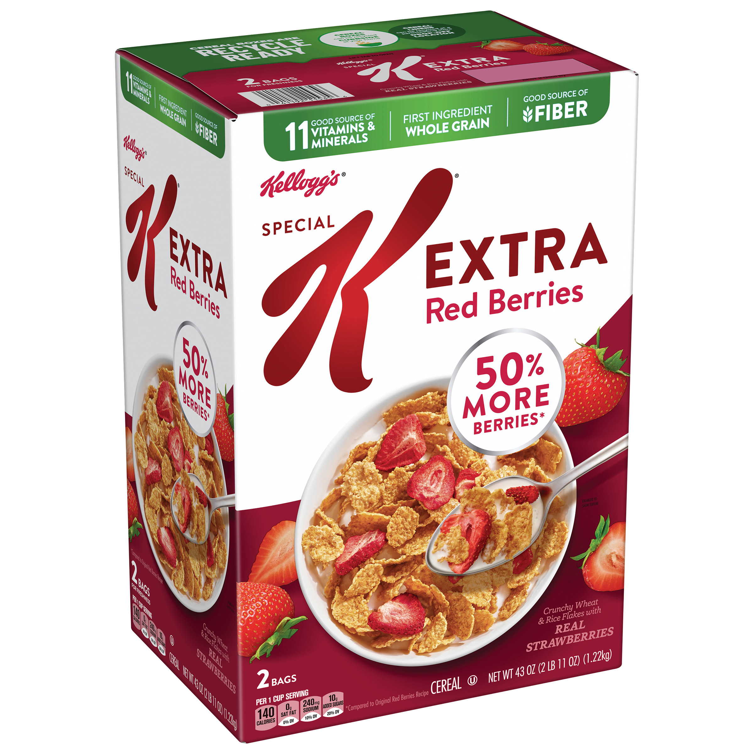 Kellogg's Special K Extra Red Berries Cereal, 21.5 oz, 2-count | Costco