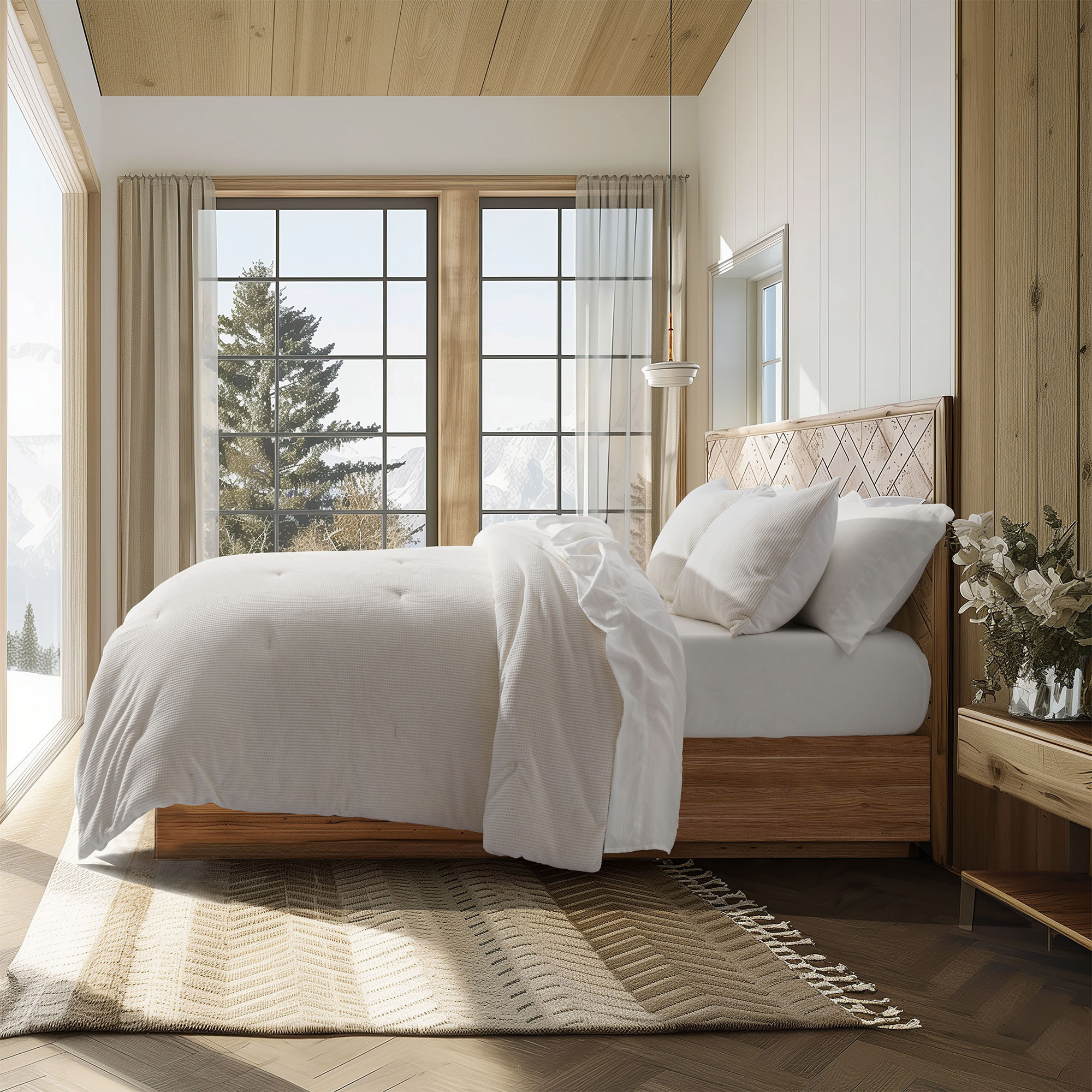 Evergrace Mini Waffle Plush Comforter 3-piece Set | Costco