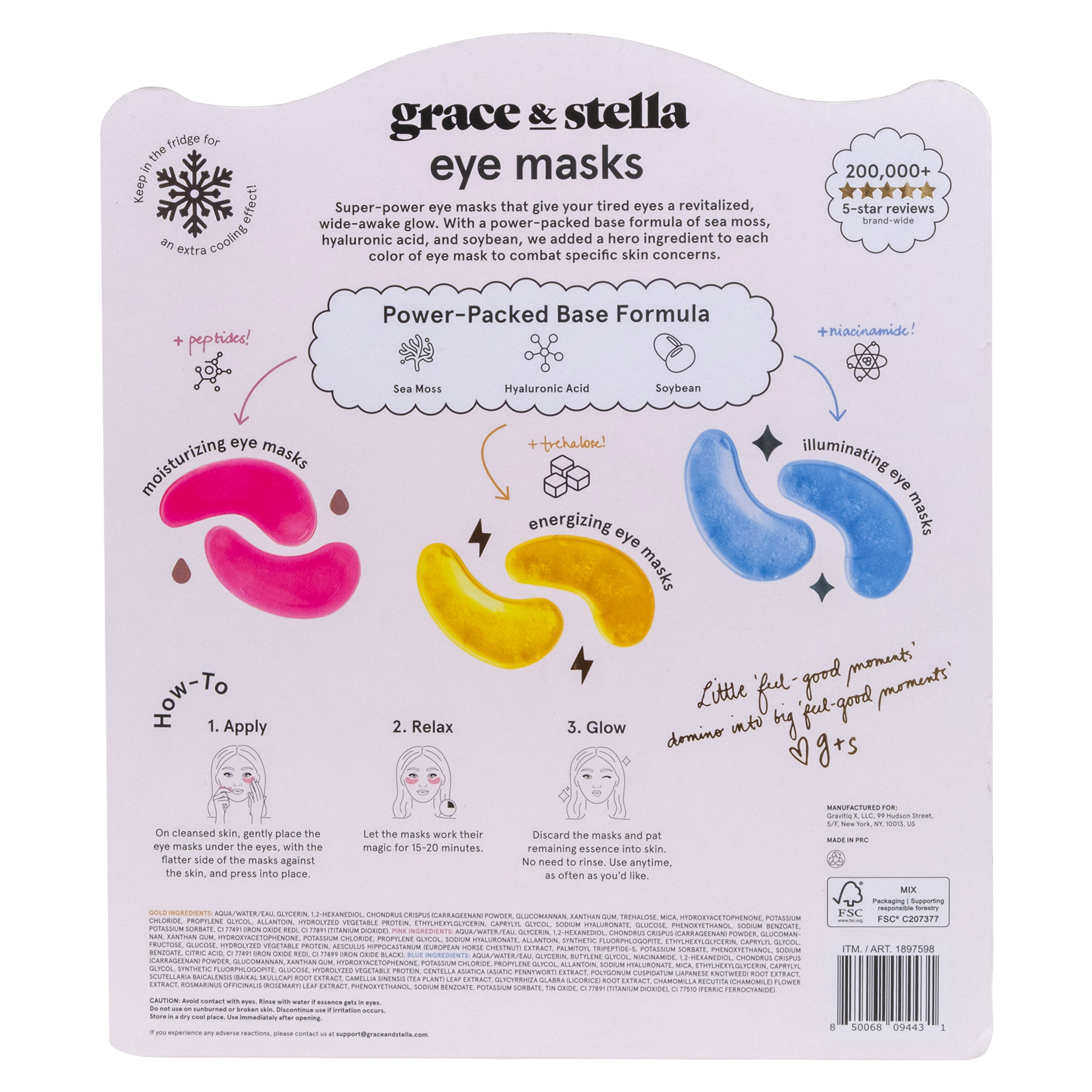 Grace & Stella Under Eye Masks, Under Eye Patches Combo Pack, 24-count ...