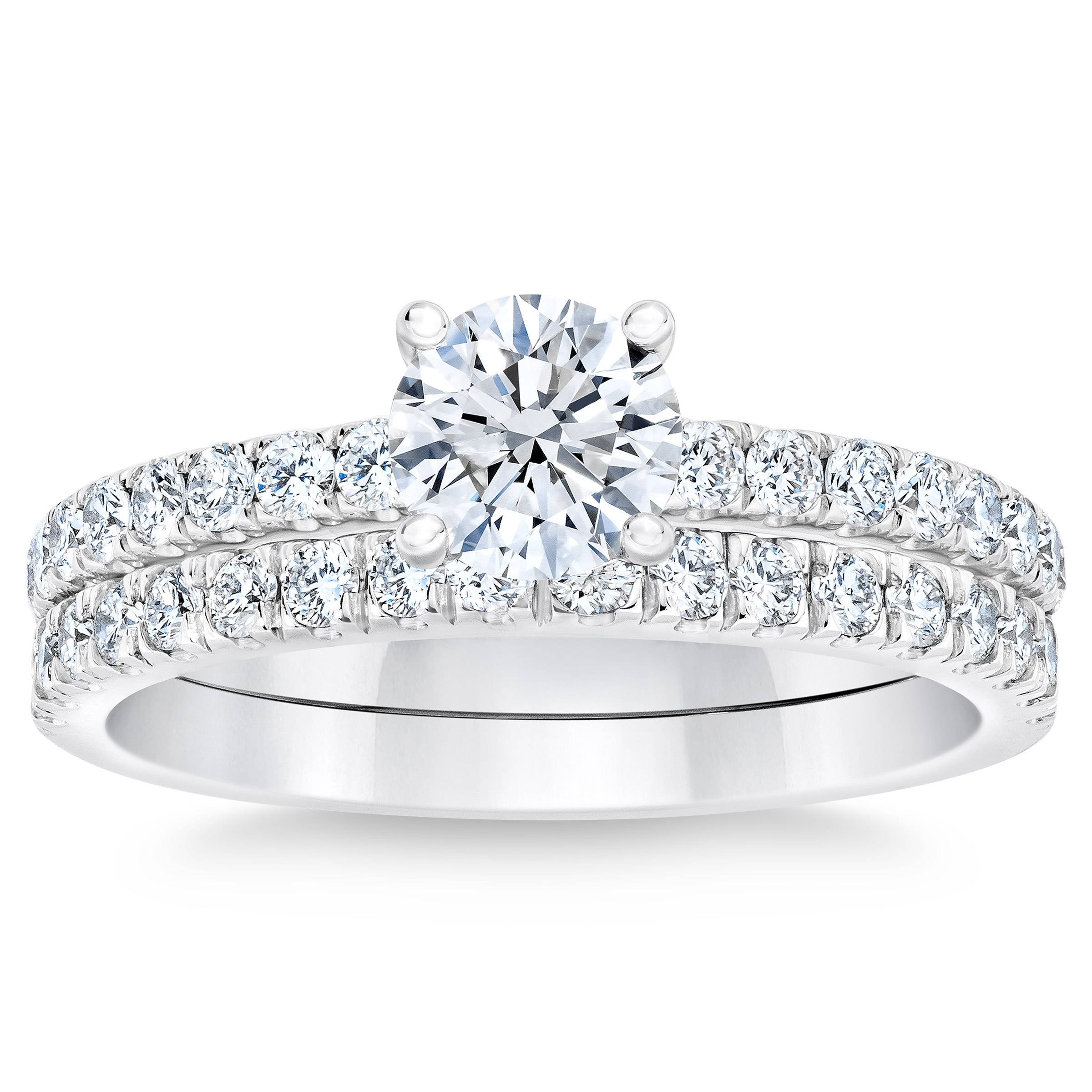 Round Brilliant 1.75 ctw VS1 Clarity, F Color Diamond Platinum Wedding ...