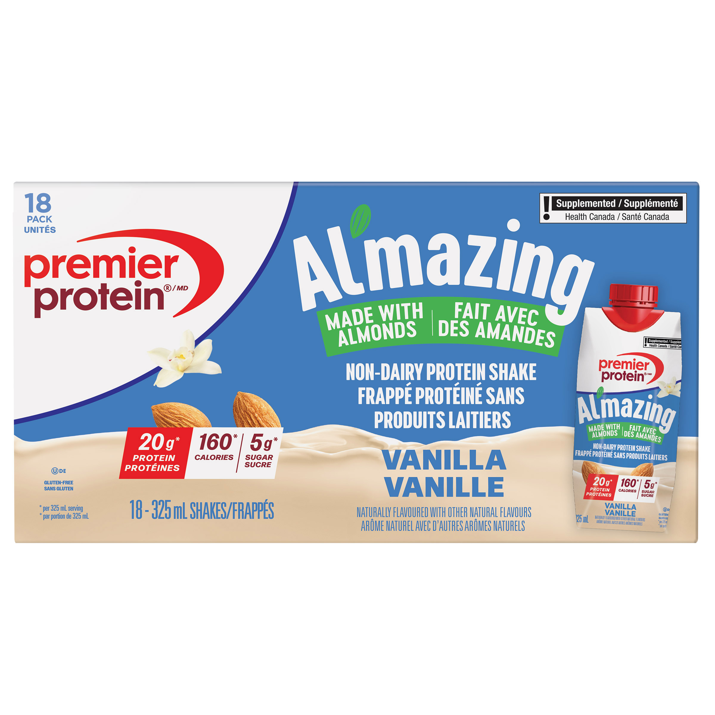 Premier Protein Al'mazing Vanilla Non-Dairy Protein Shake, 18 x 325 mL ...