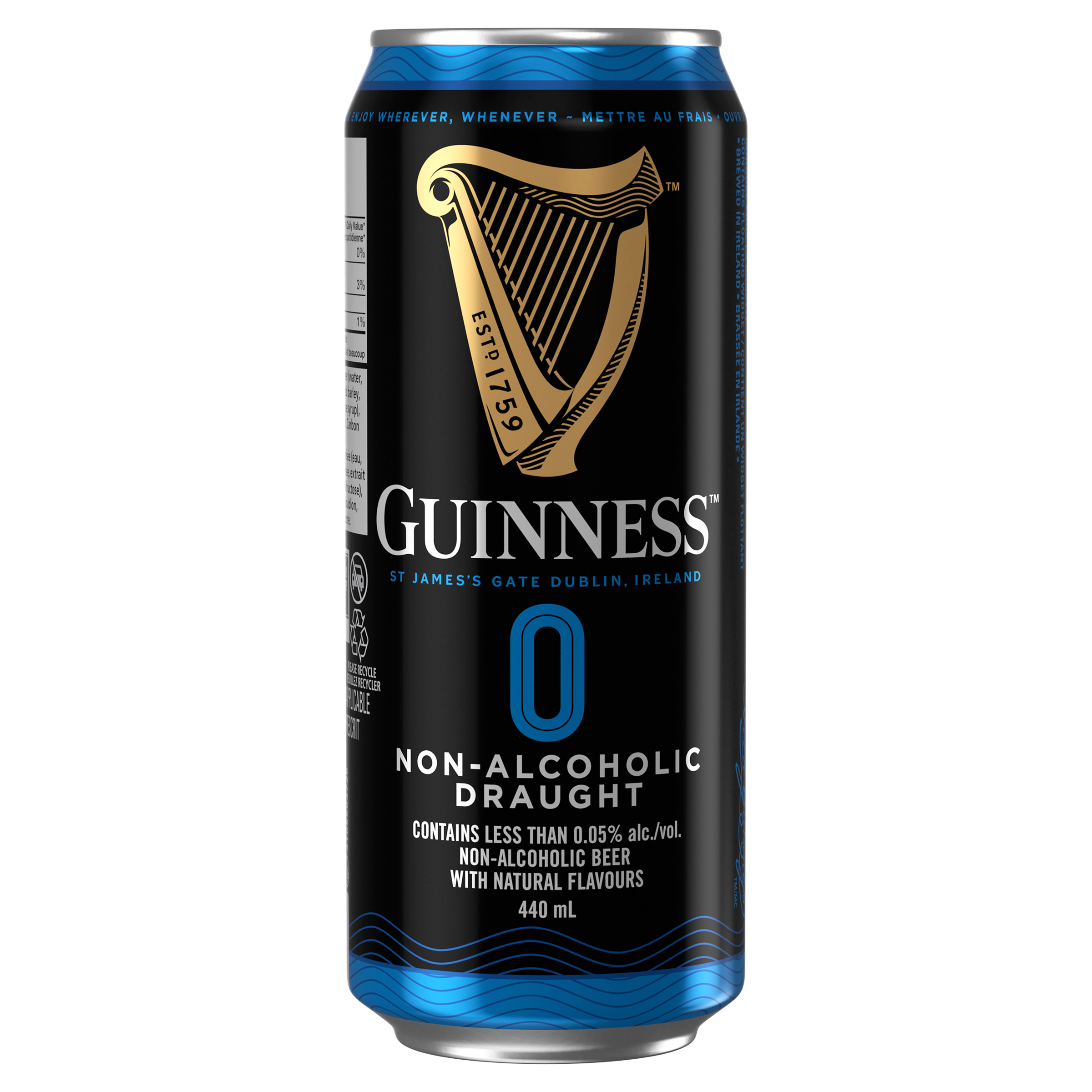 Guinness Zero Non-Alcoholic 440 mL 12-pack | Costco