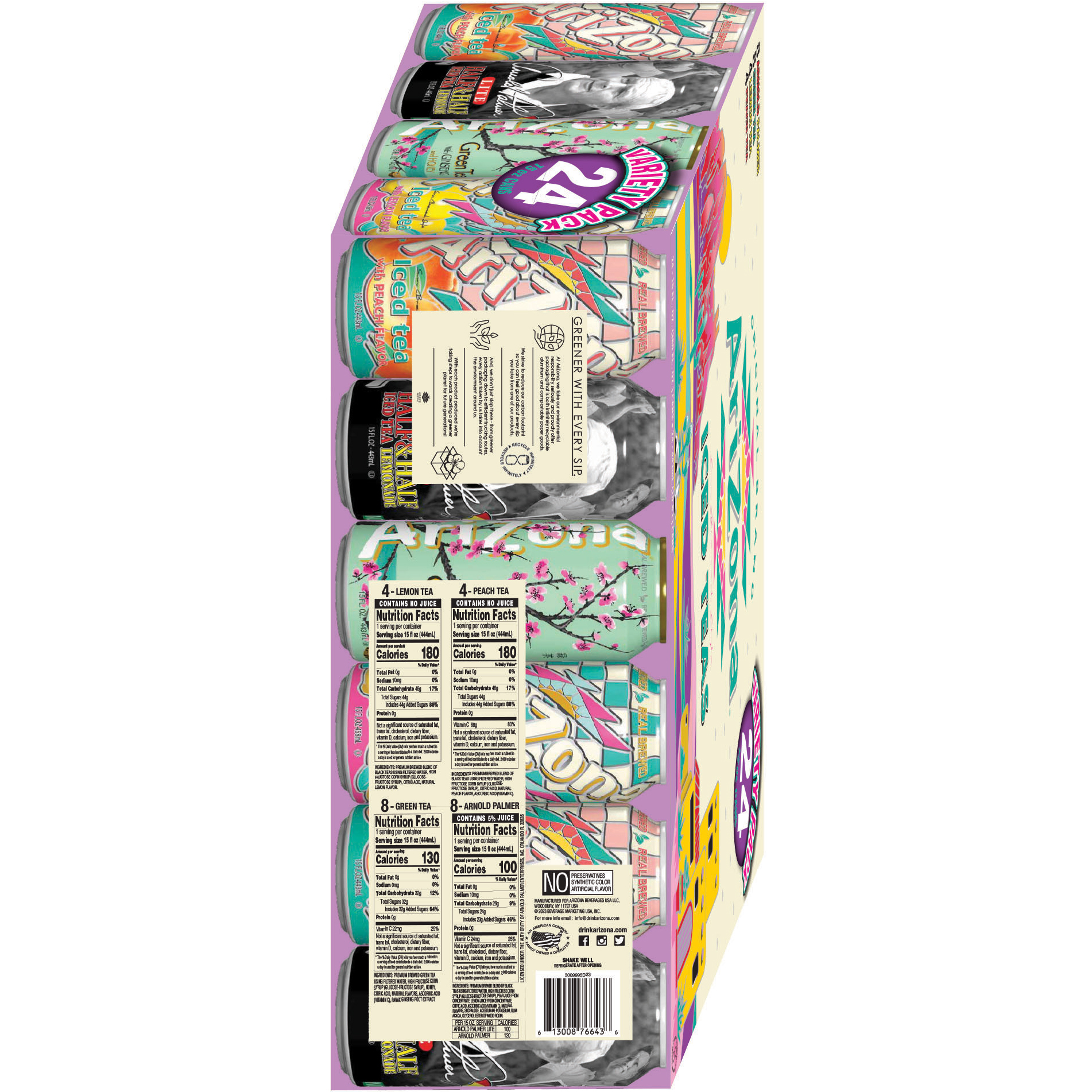 AriZona Iced Tea, Variety Pack, 15 fl oz, 24 ct | Costco