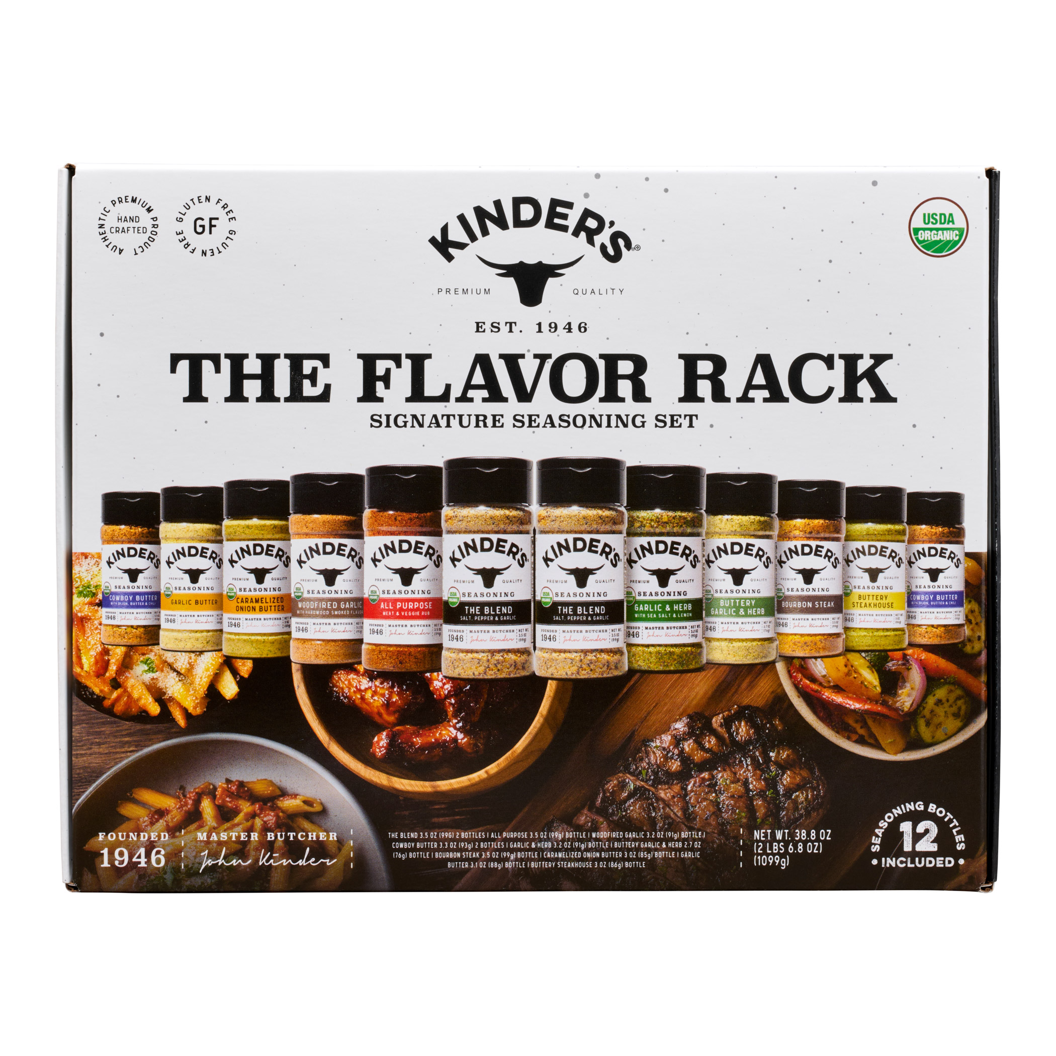 Kinders Organic The Flavor Rack Seasoning Set, 12-count, 38.8 oz | Costco