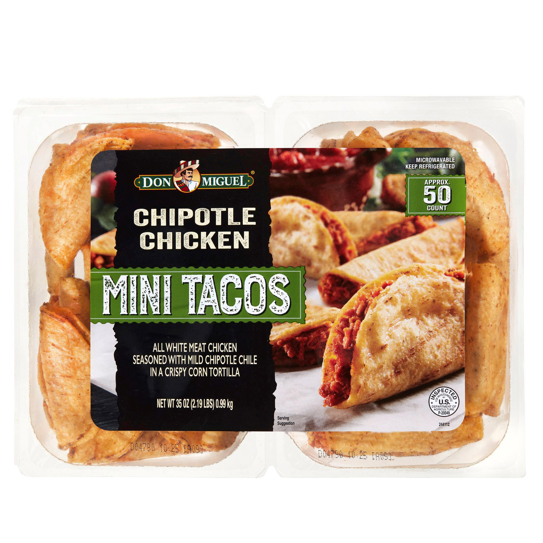 Don Miguel Chipotle Chicken Mini Tacos, 35 oz, 2-count | Costco