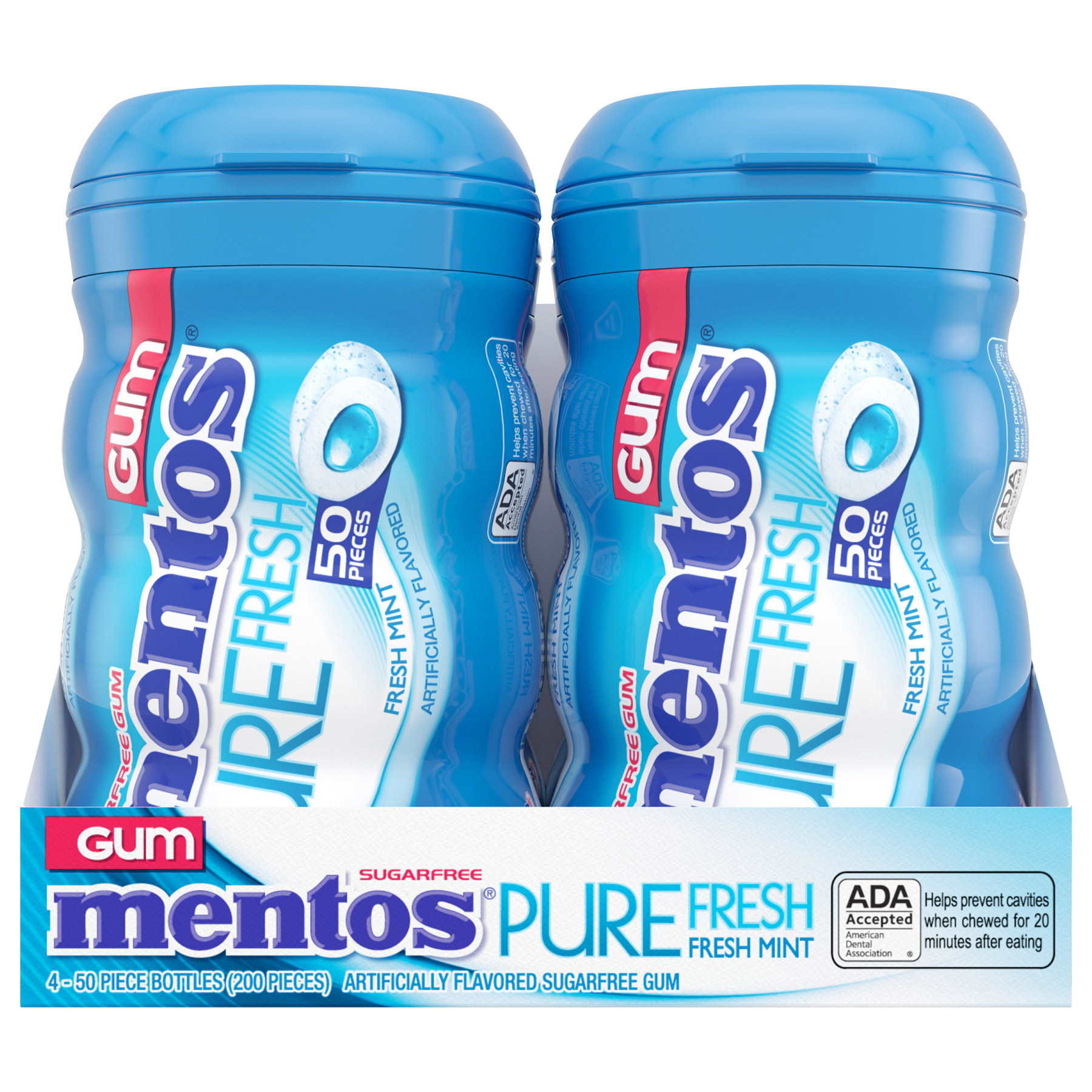 Mentos Pure Fresh Sugar Free Gum, Fresh Mint, 50 Pieces, 4-count | Costco