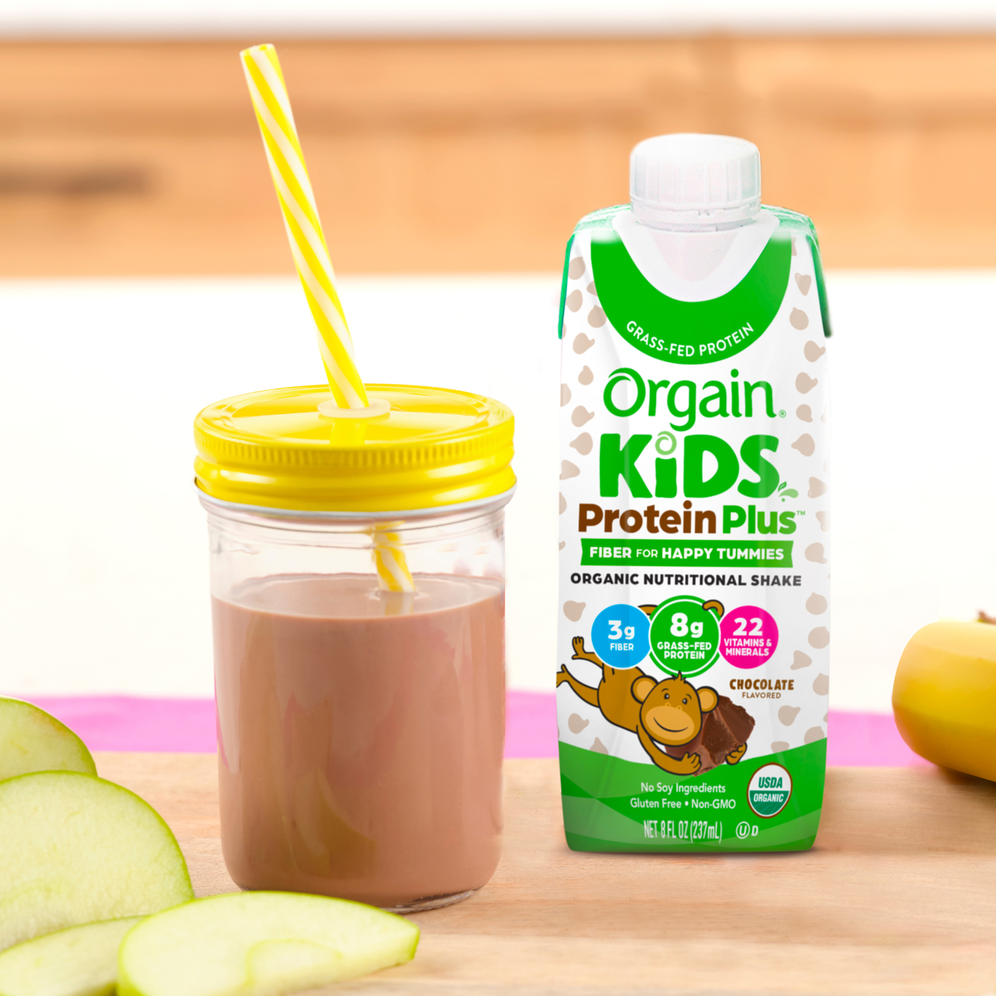Orgain Kids Protein Organic Nutritional Shake, 8g Protein, Chocolate, 8 ...