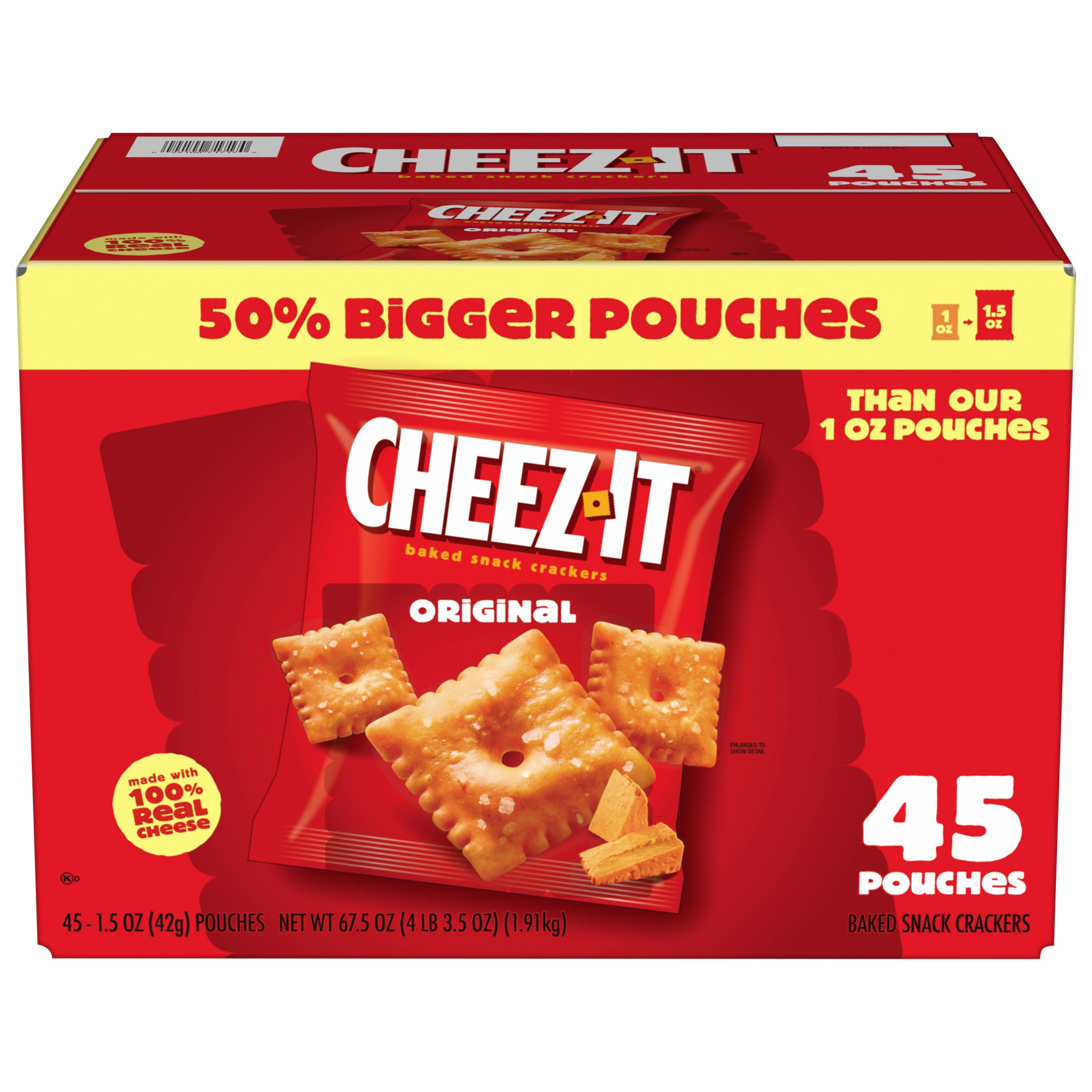 Cheez-It Crackers, Cheddar, 1.5 oz, 45-count | Costco