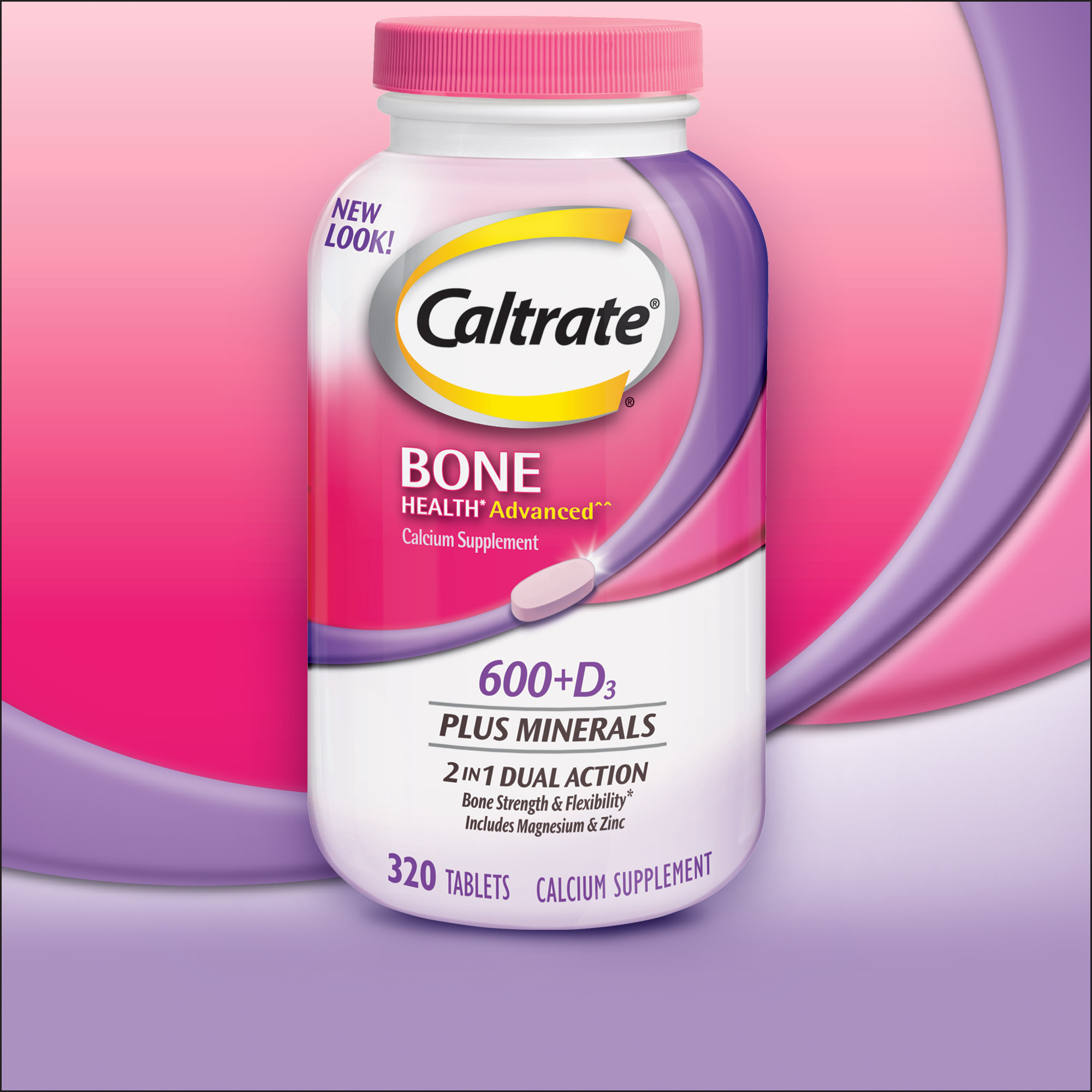 Caltrate Bone Health Advanced Calcium 600+D3 Plus Minerals, 320 Tablets ...