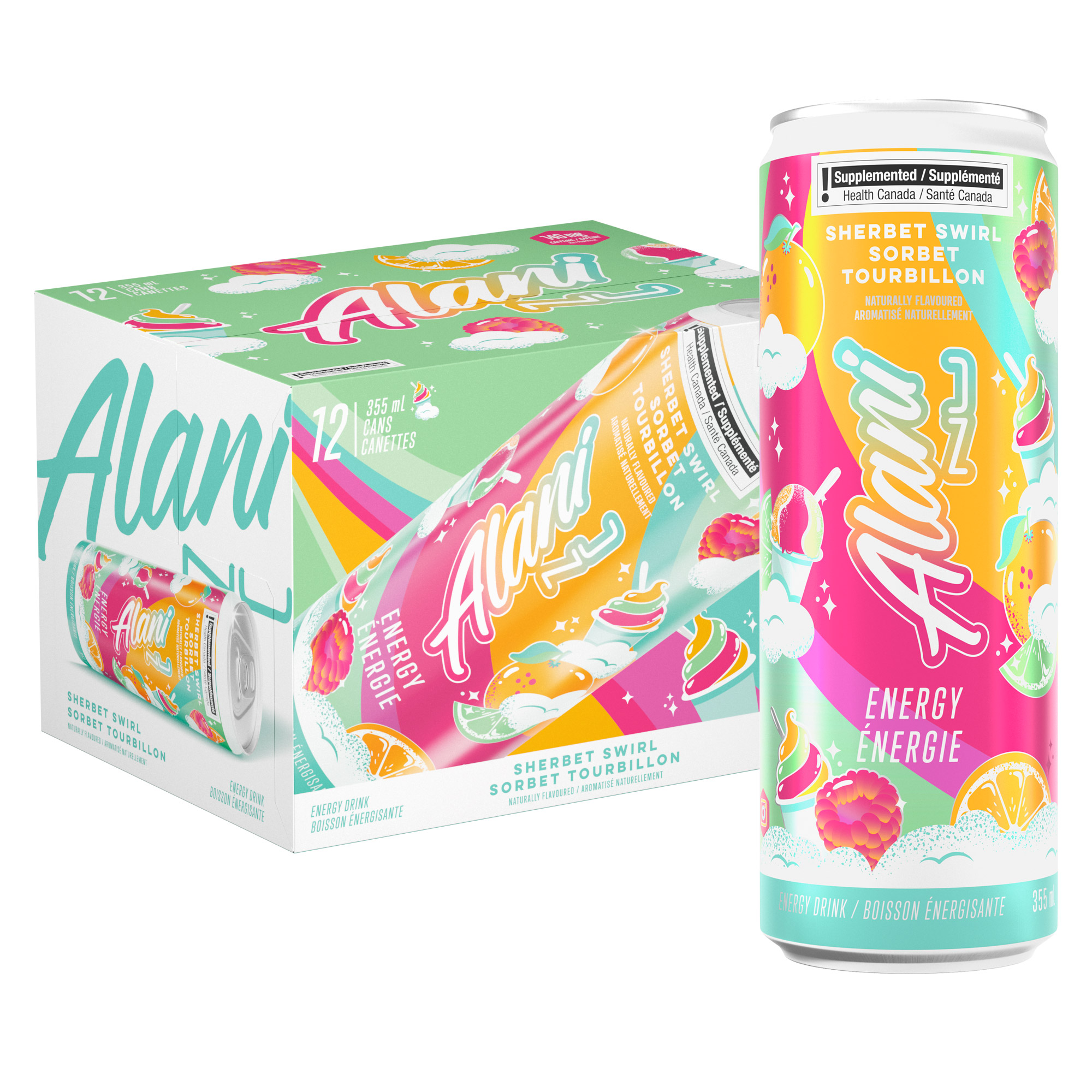 Alani Nu Energy Drink Sherbet Swirl 355 mL 12-pack | Costco