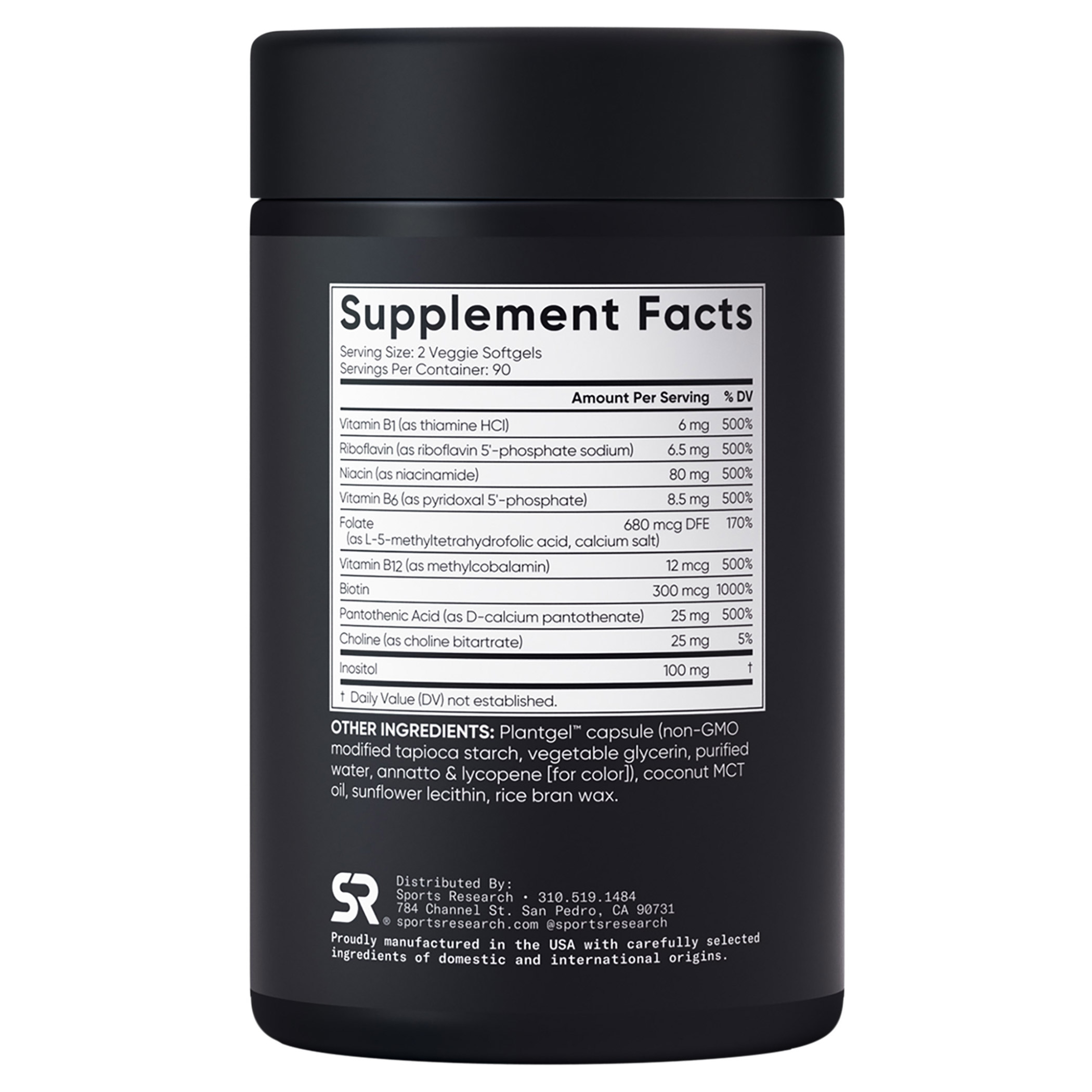 Sports Research Vitamin B Complex, 180 Veggie Soft Gels | Costco