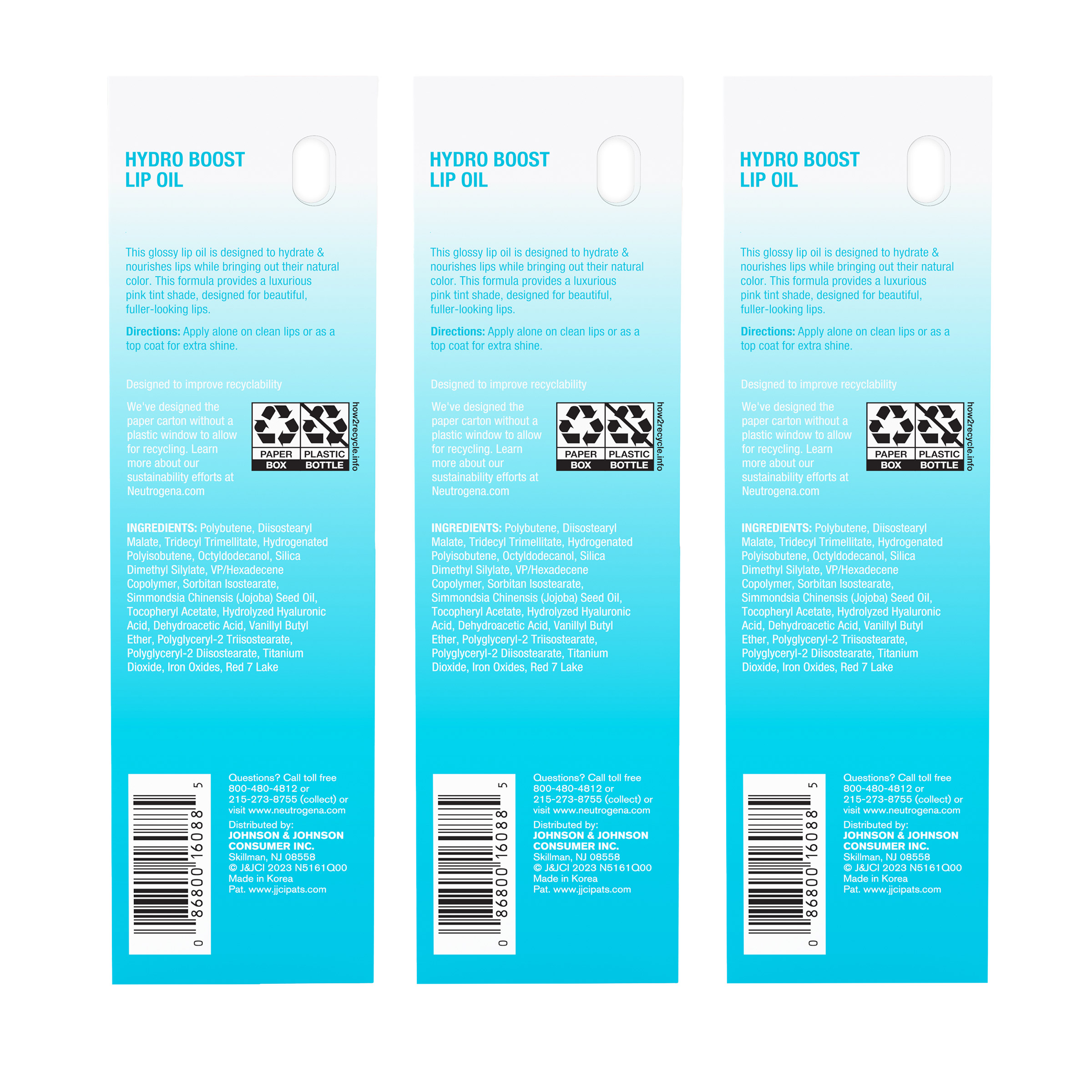 Neutrogena Hydro Boost Lip Oil, 0.2 fl oz, 3-pack | Costco