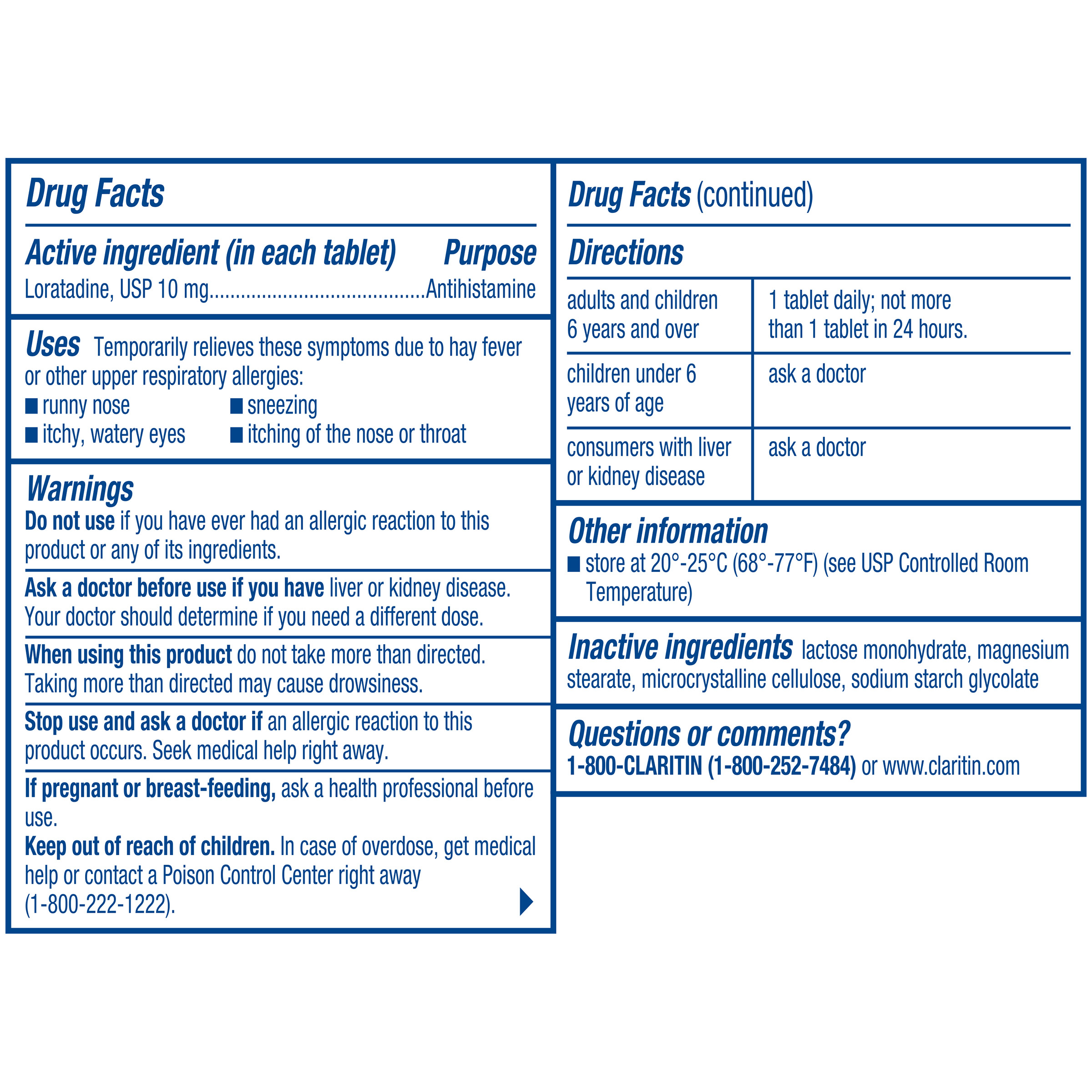 Claritin 10 mg Non-Drowsy 24 Hour, 115 Tablets | Costco