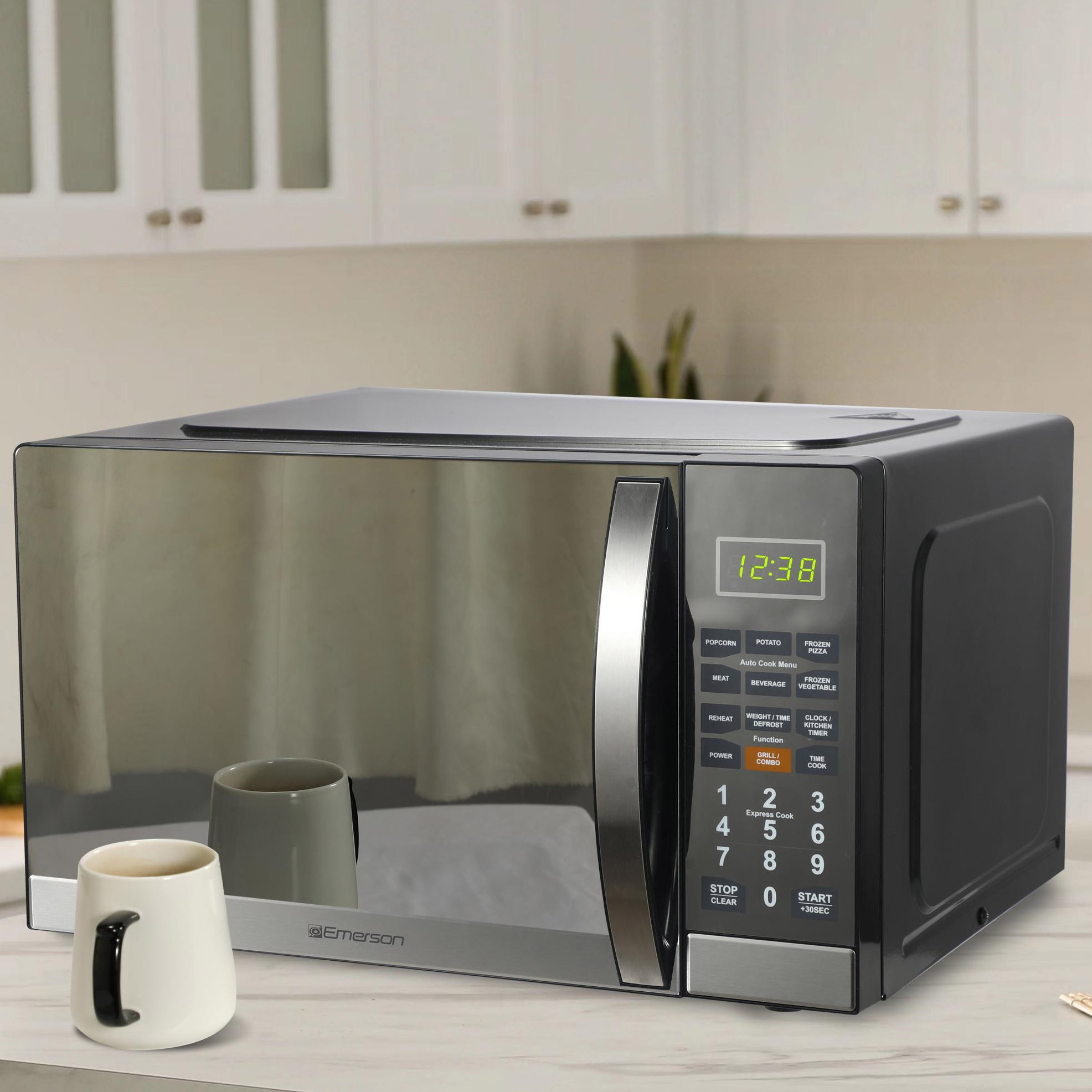 Emerson 12 Cu Ft 1100w Black Microwave Oven With Grill