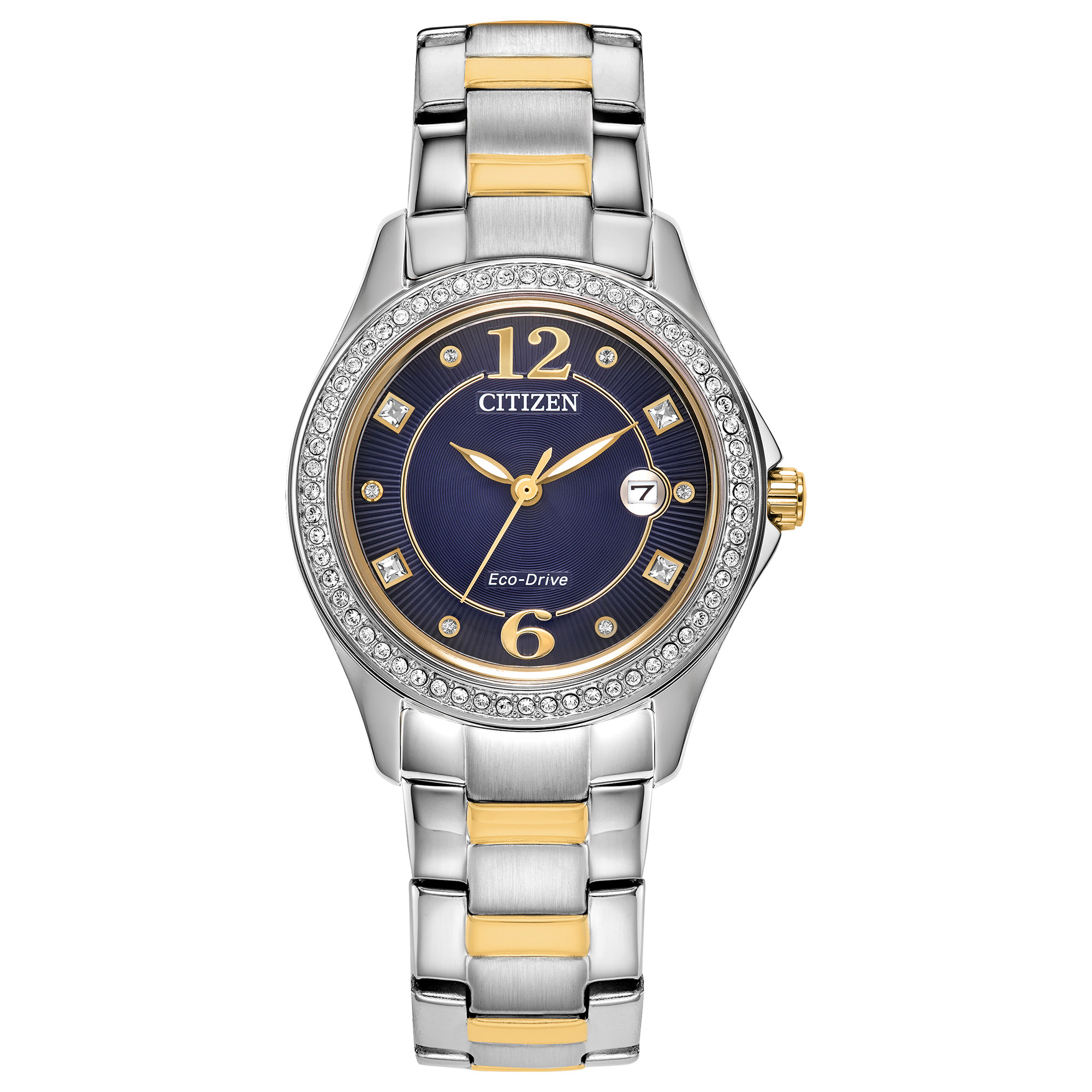 Citizen Eco-Drive Classic Crystal Two-Tone Stainless Steel Women's ...